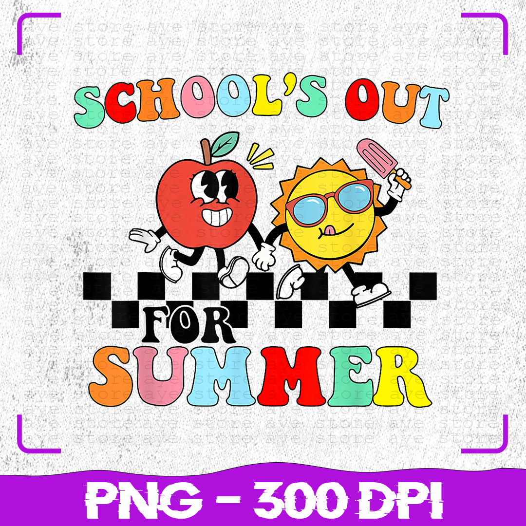 Retro Groovy School's Out For Summer Png, Graduation Teacher - Inspire ...