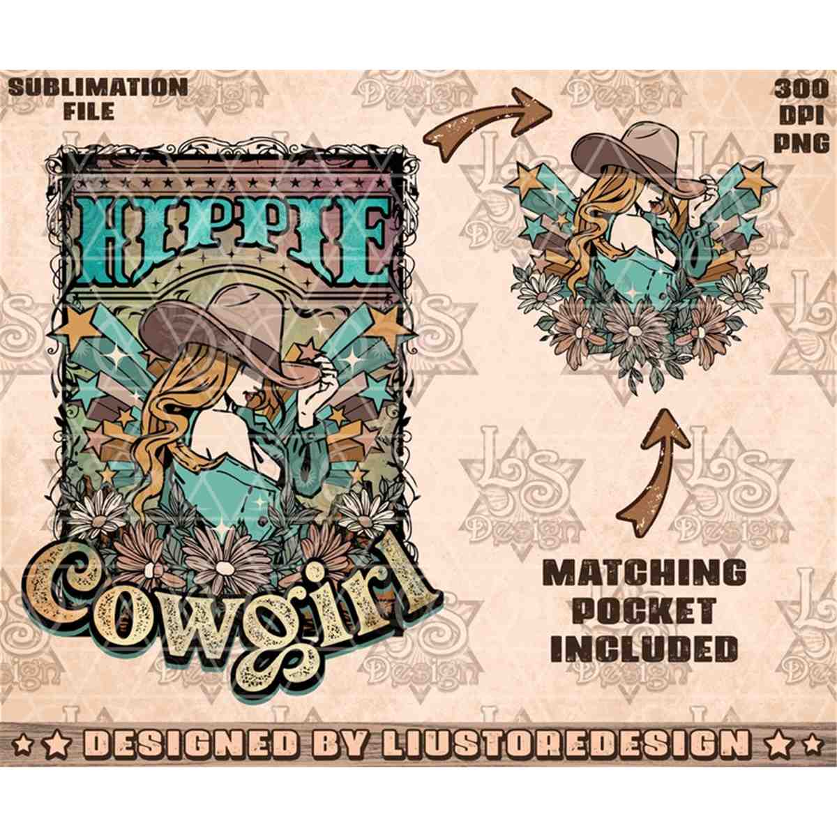 Western Hippie Cowgirl Png, Western Sublimation Png, Western - Inspire ...