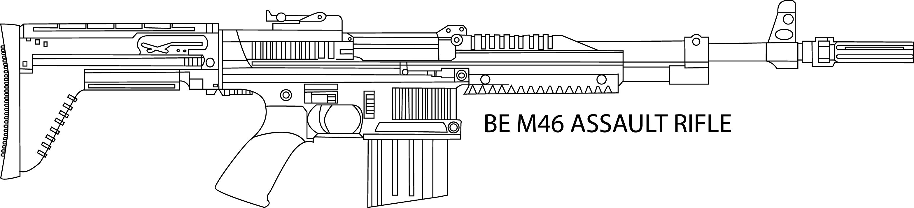 BE M46 ASSAULT RIFLE Ai, Vector, SVG, DXF, PNG, Digital file | Inspire ...
