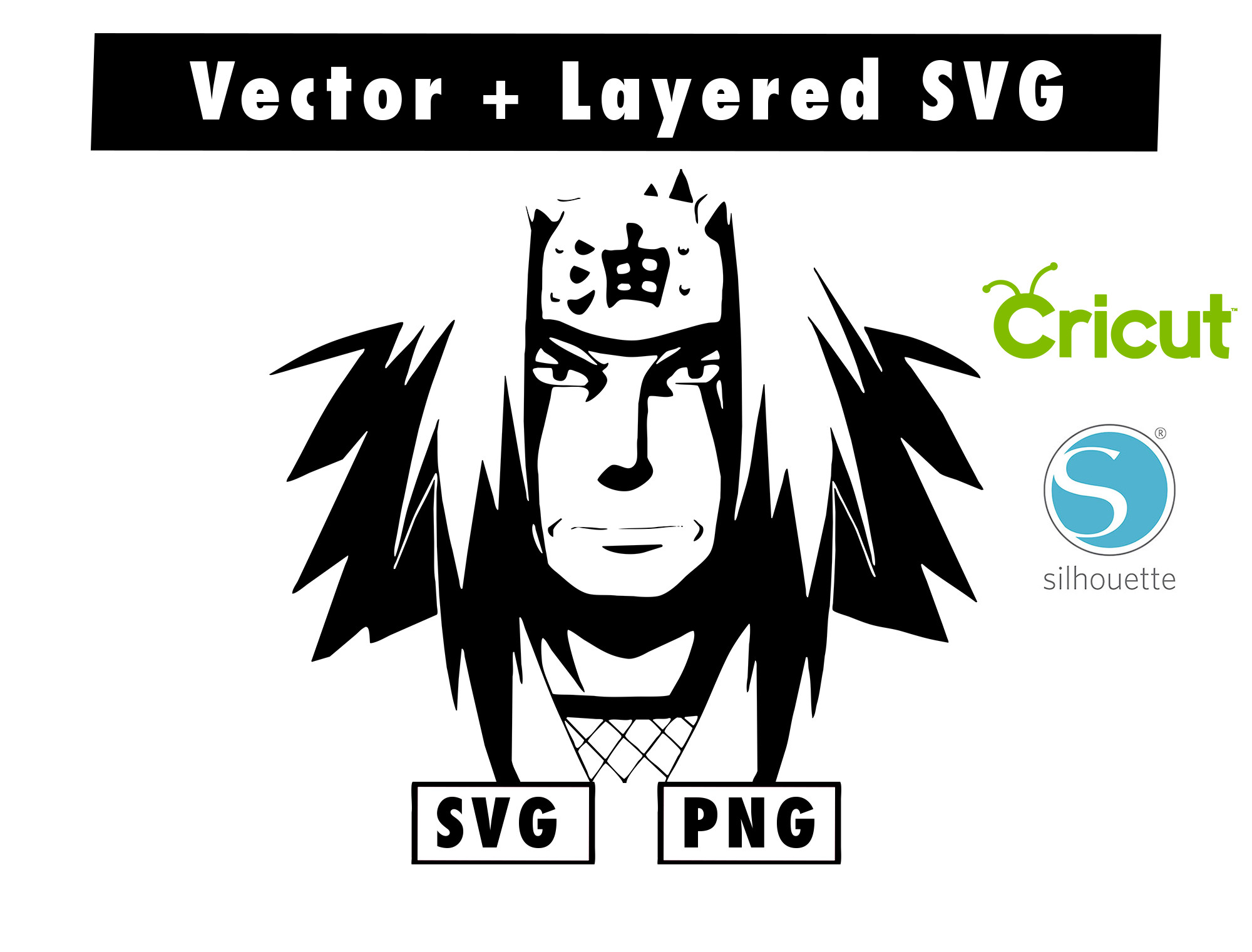 Jiraiya svg and png files for cricut machine , anime svg , m - Inspire ...