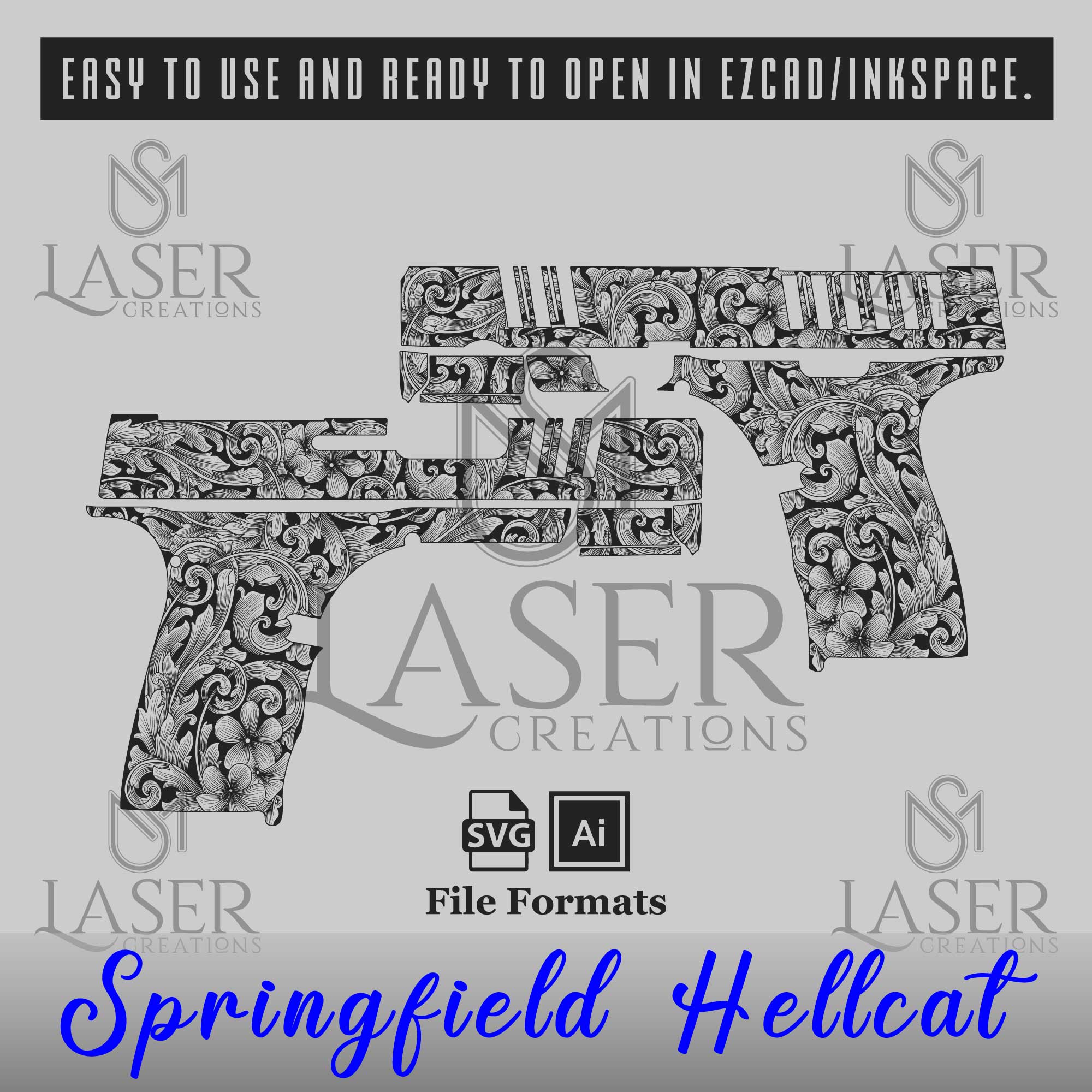 SM Laser Creations Springfield Hellcat Scroll Design | Inspire Uplift