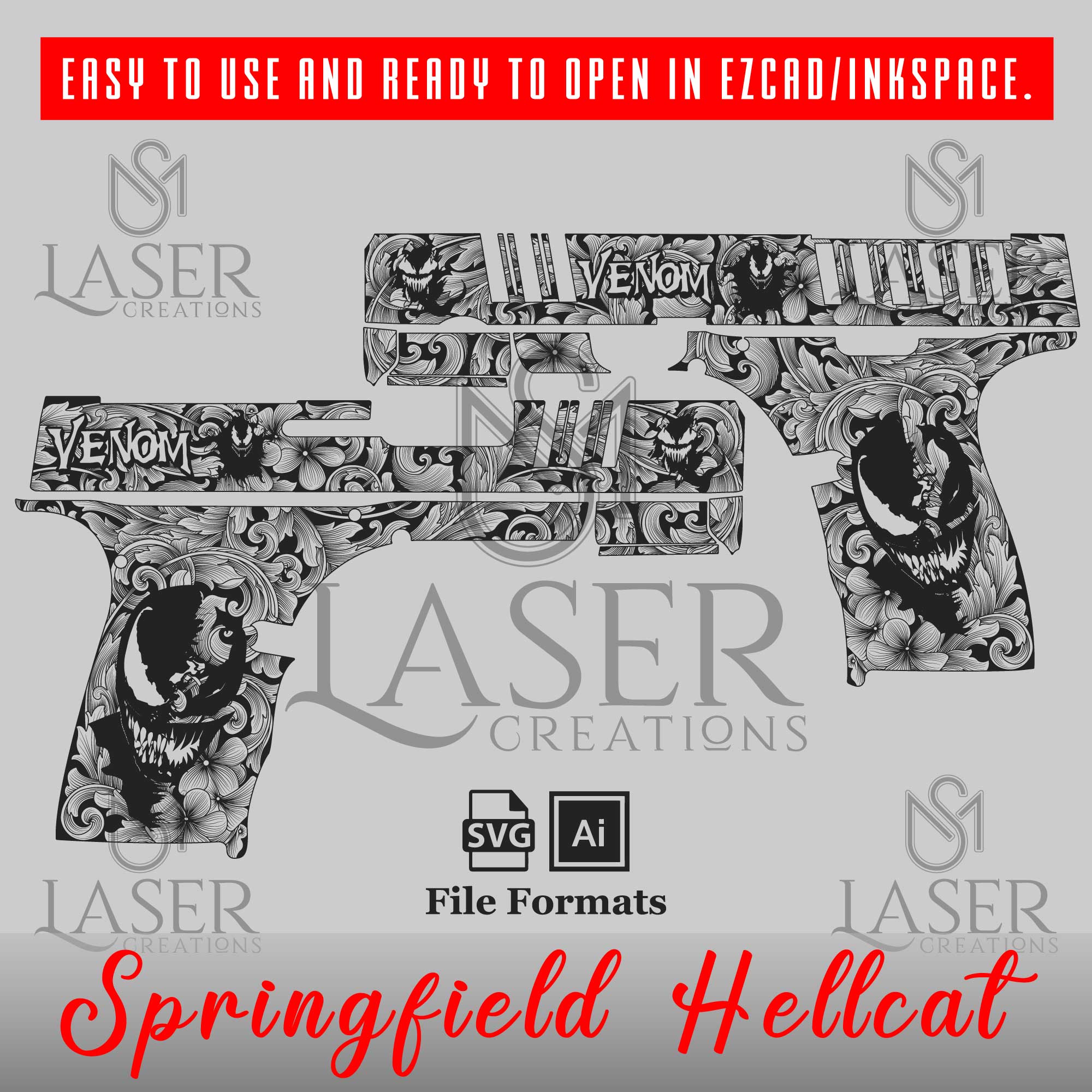 SM Laser Creations Springfield Hellcat Venom Design | Inspire Uplift