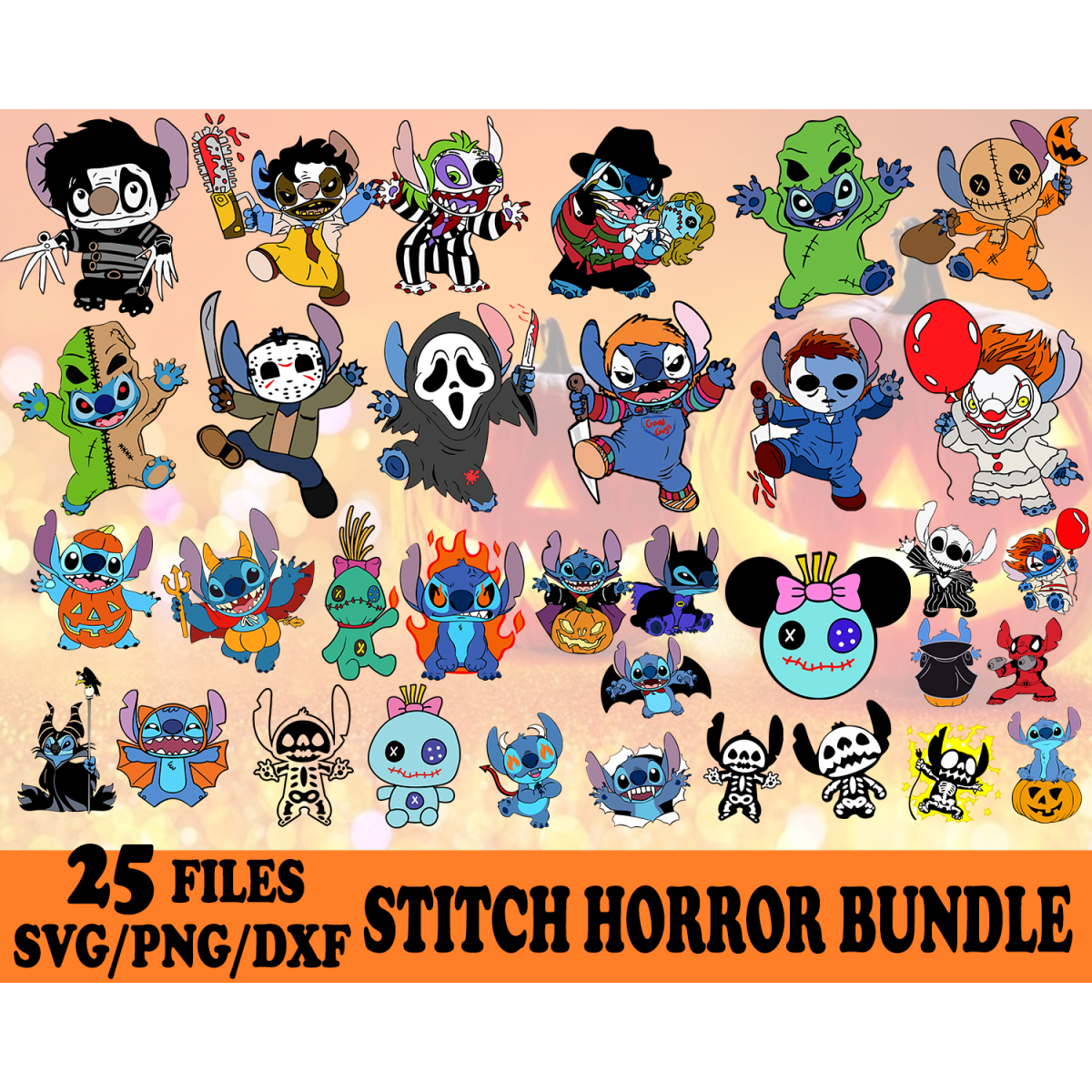 Stitch Bundle Horror Svg, Stitch Horror Svg | Inspire Uplift