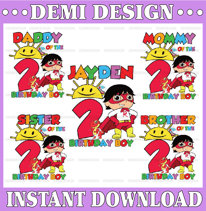 Ryans World Birthday Matching Family Svg, Personalized Ryans - Inspire ...