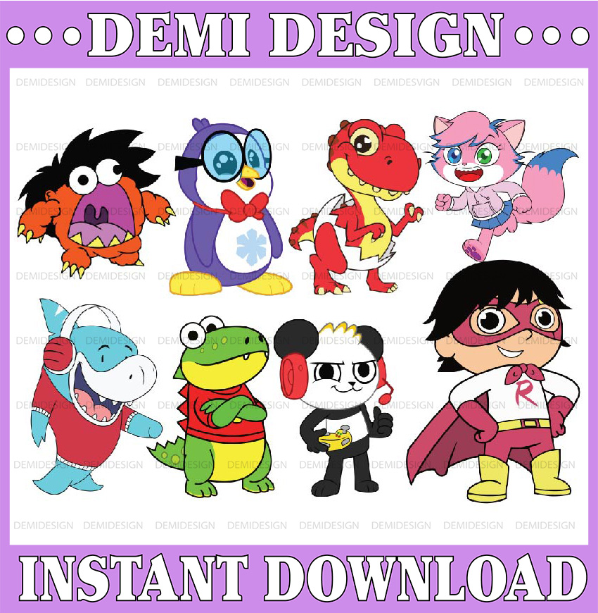 Ryans World Characters bundle PNG SVG JPG Digital downloads, - Inspire ...