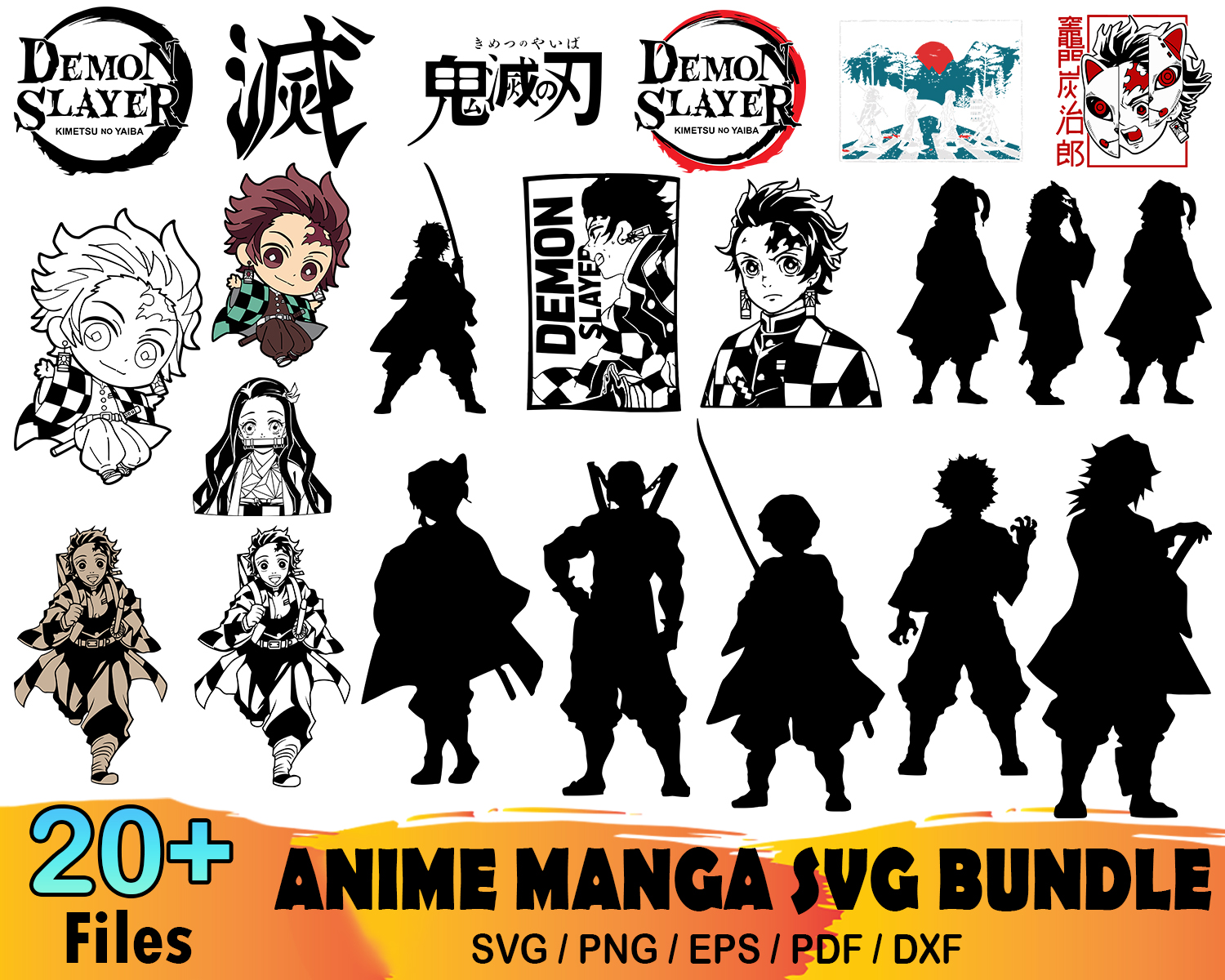 20 Demon Slayer Bundle Svg, Demon Slayer Svg, Demon Slayer S | Inspire ...