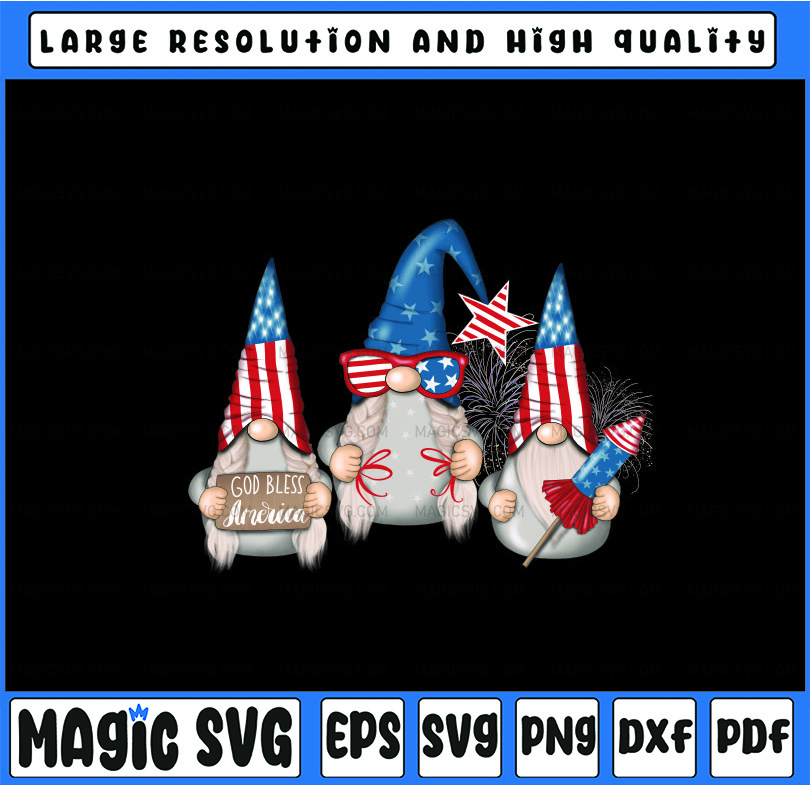 4th of July Gnomes PNG, Independence Day Patriotic Gnomes A - Inspire ...