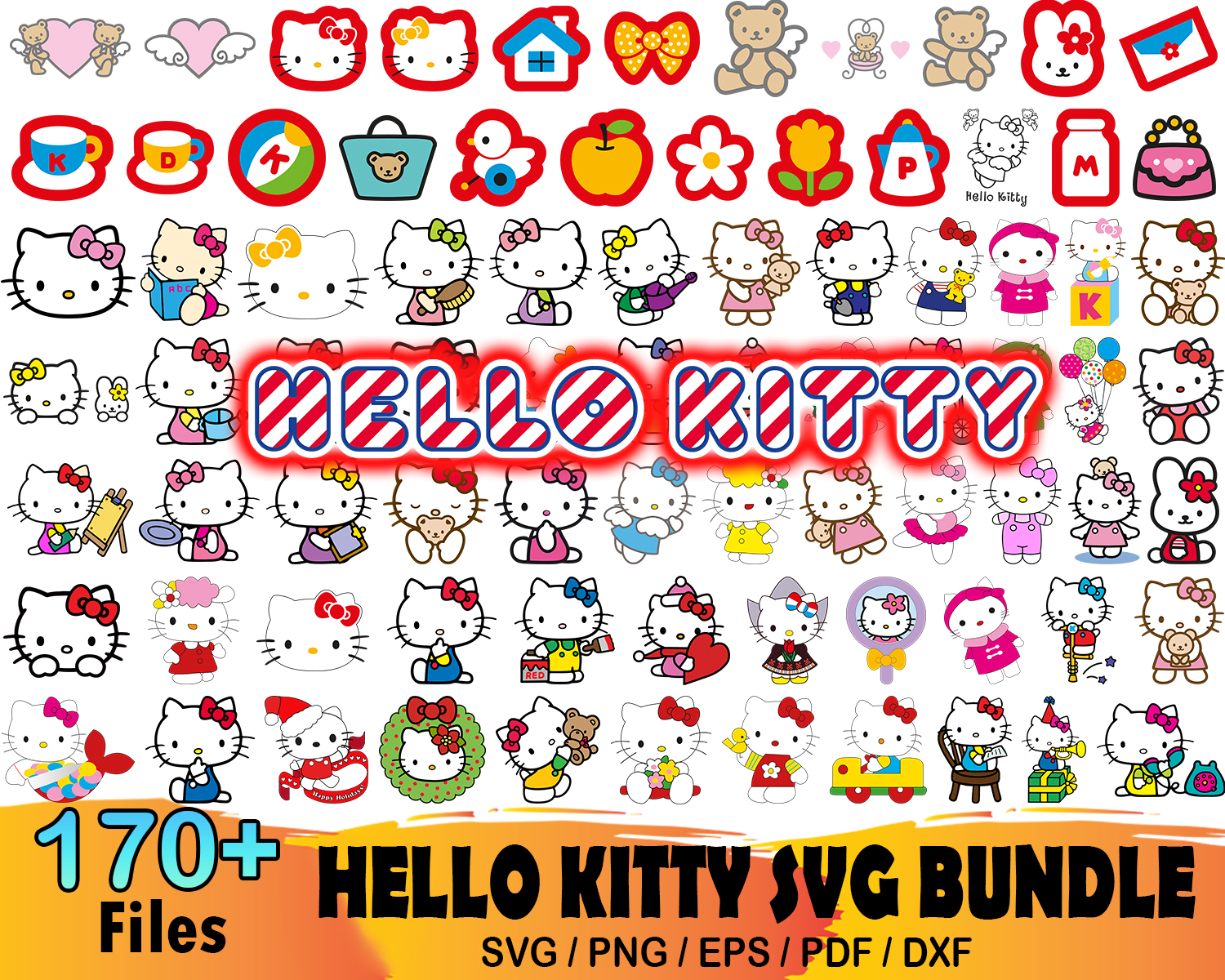 170 Hello Kitty Svg Bundle, Hello Kitty Svg, Hello Kitty Svg - Inspire ...