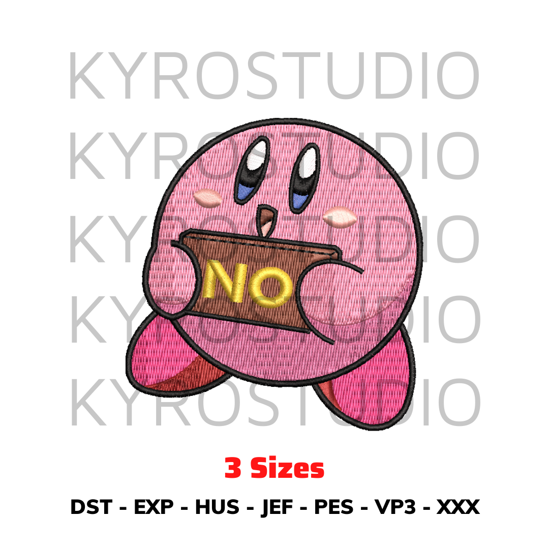 Kirby Saying No Design, Anime Design, Embroidery Design File | Inspire ...