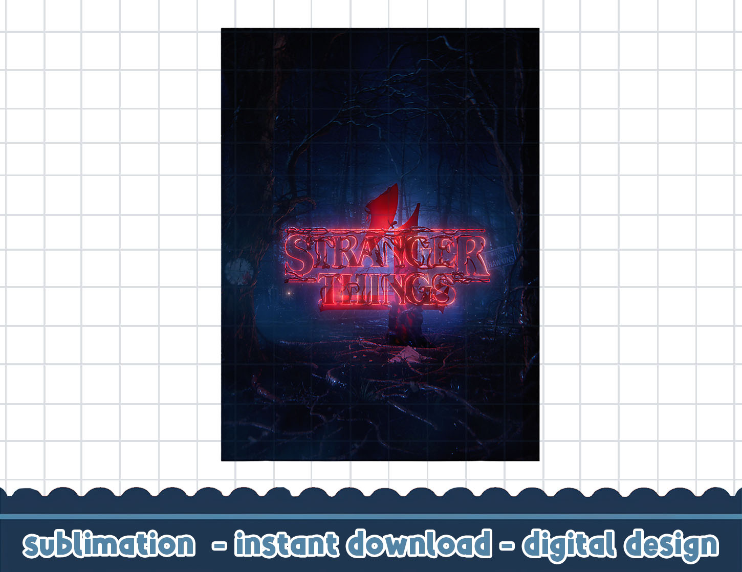 Netflix Stranger Things 4 Logo Poster png,digital print - Inspire Uplift
