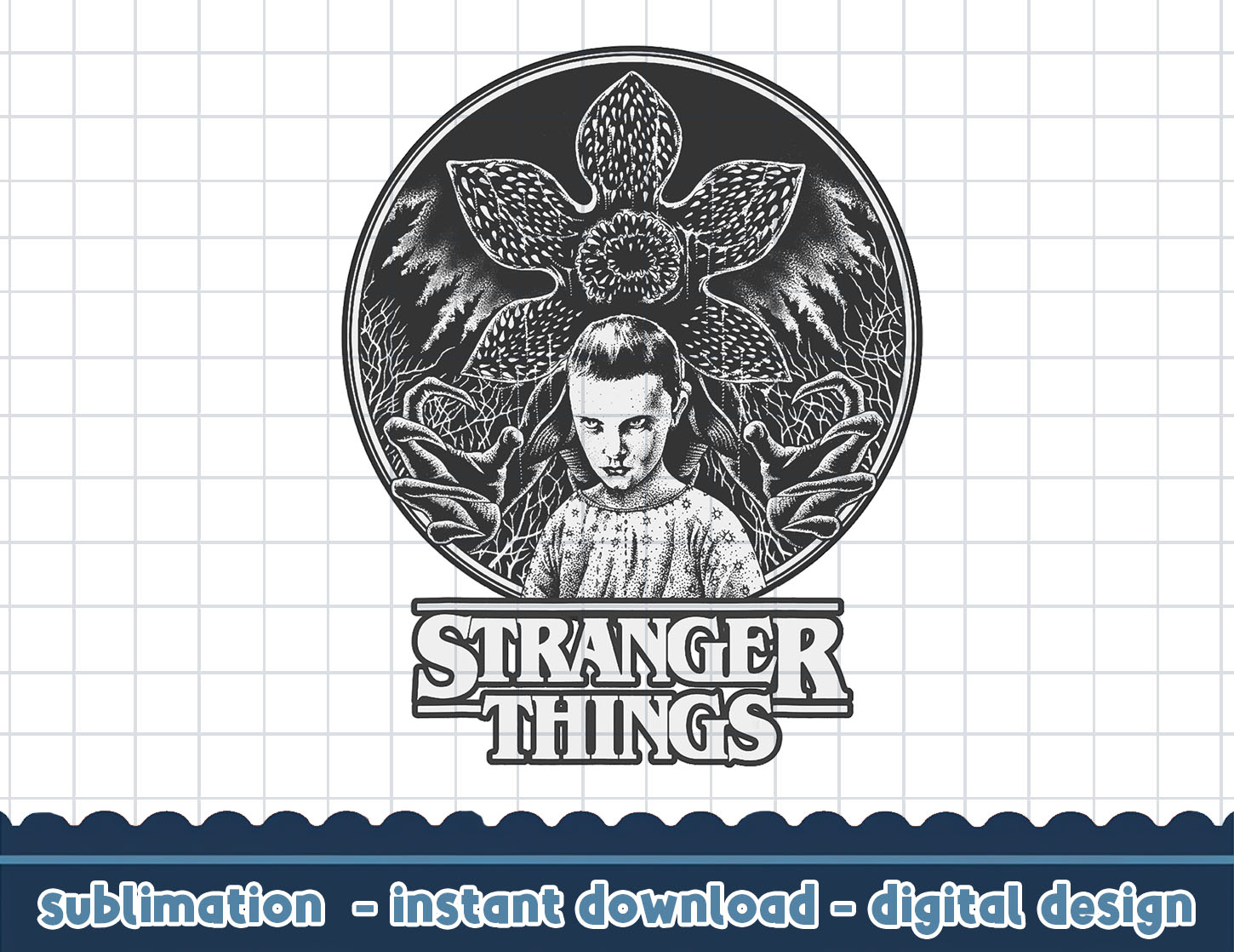 Netflix Stranger Things Eleven And Demogorgon Circle png,dig | Inspire ...
