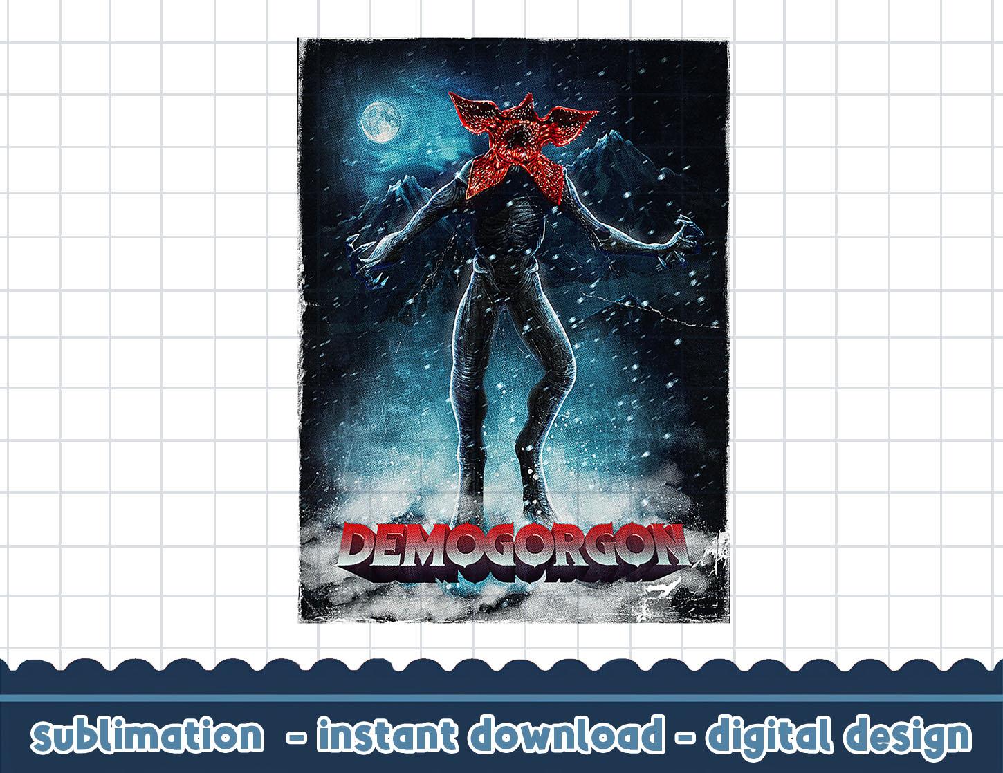 Stranger Things 4 Demogorgon Mountain Walk png,digital print - Inspire ...