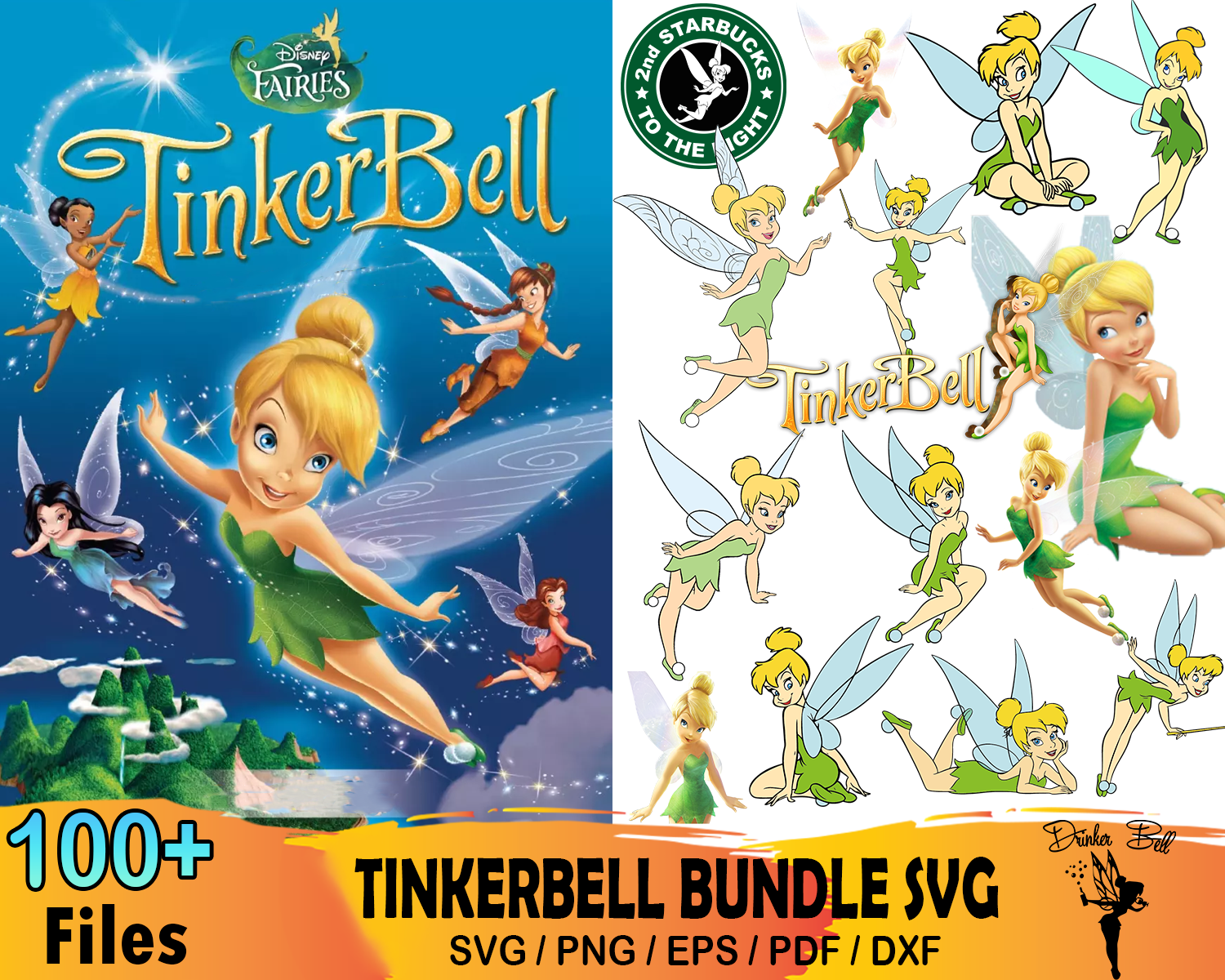 100 Files Tinkerbell Svg Bundle, Disney Svg, Tinkerbell Svg | Inspire ...