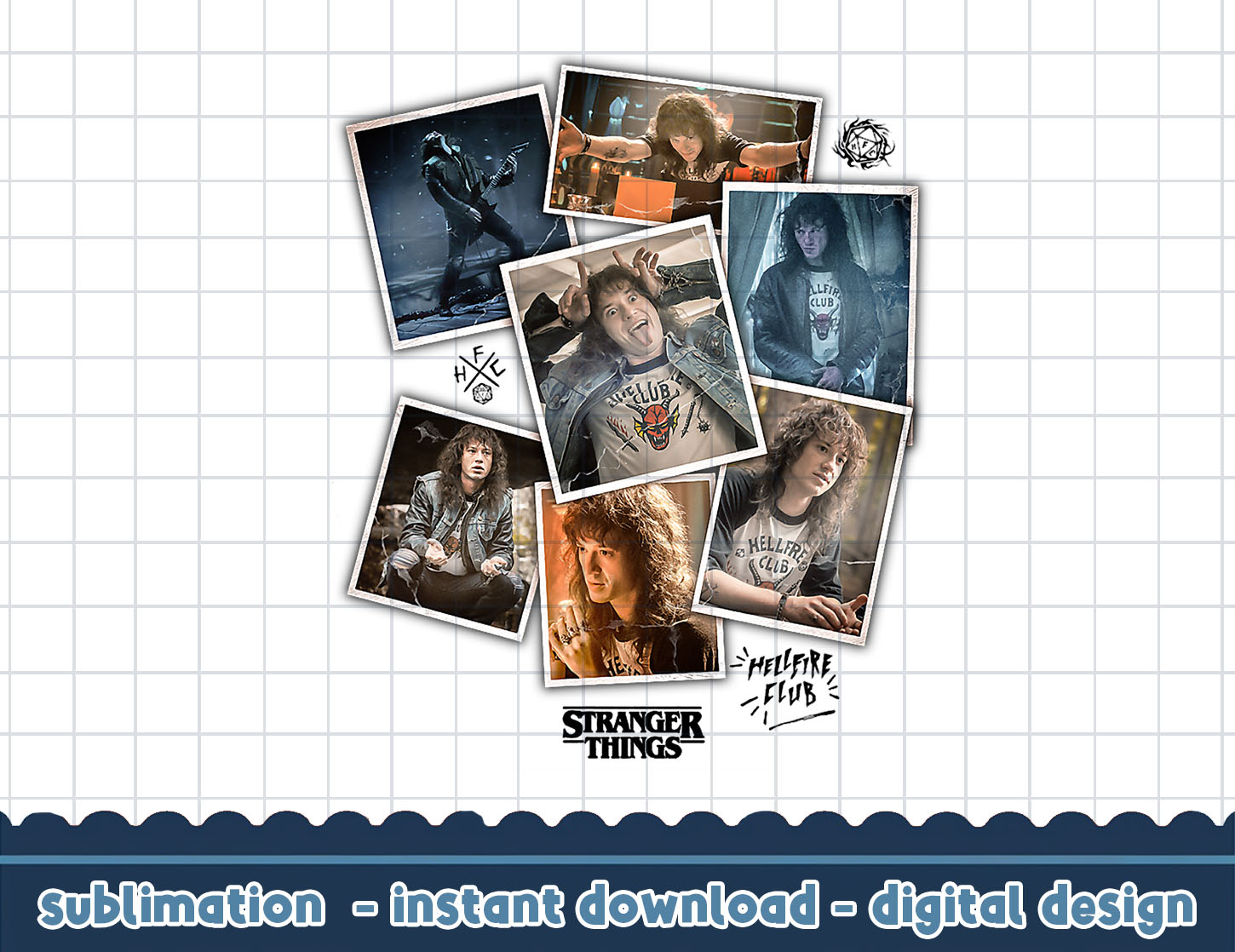 Stranger Things 4 Eddie Munson Scrapbook Photos png,digital | Inspire ...