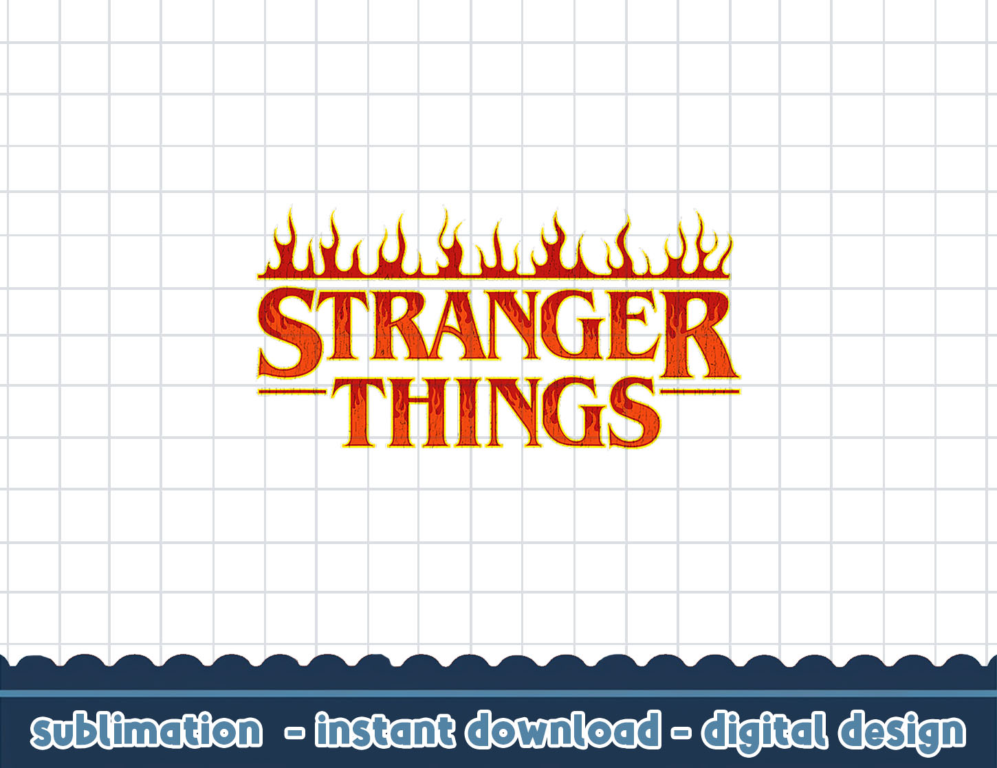 Stranger Things 4 Flames Text Logo V1 png,digital print | Inspire Uplift