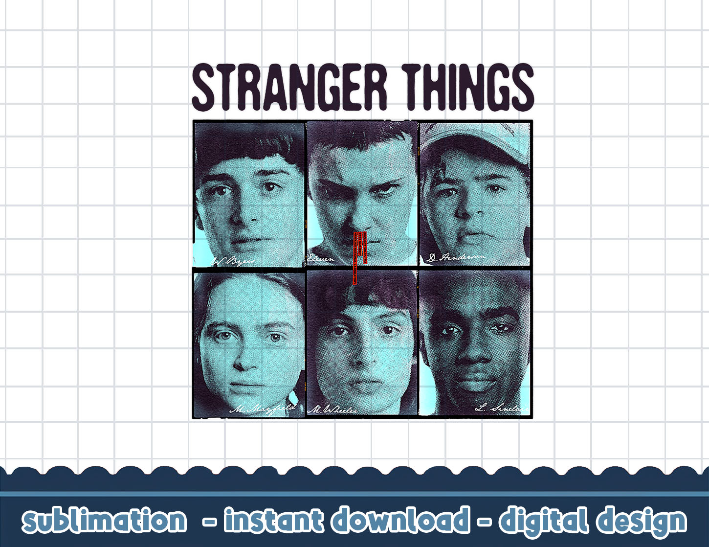 Stranger Things 4 Group Shot Blue Portraits png,digital prin - Inspire ...