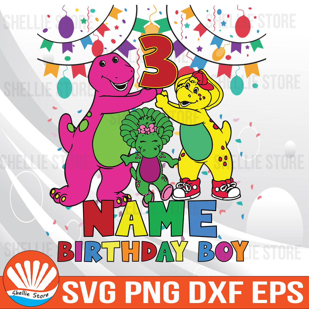 Barney Birthday Shirt, Personalized Barney Birthday Shirt, F - Inspire ...