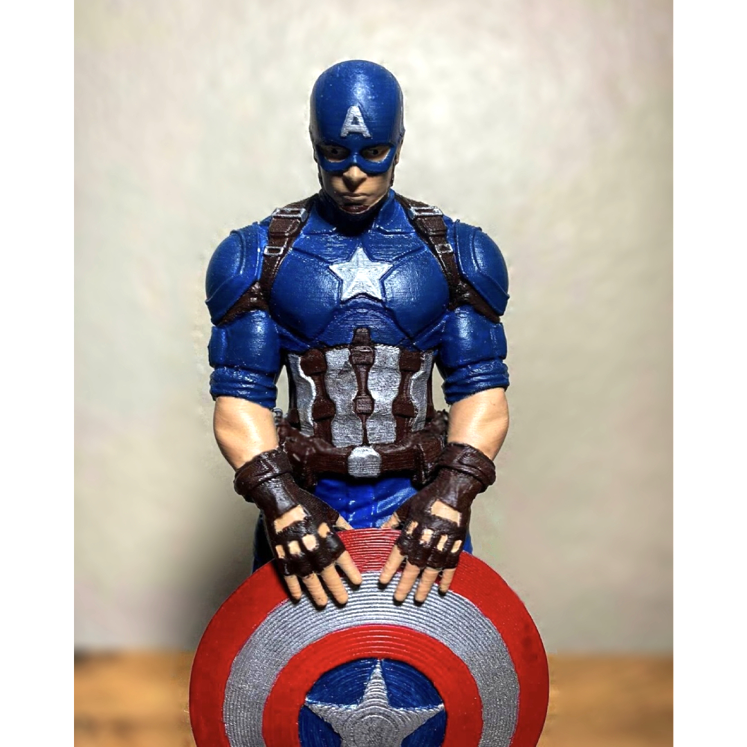 Captain America 3D printed hand painted custom figure, Capt | Inspire ...