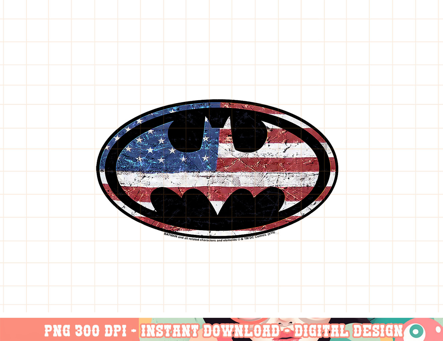 DC Comics Batman Old Glory American Flag Logo png, digital p | Inspire ...