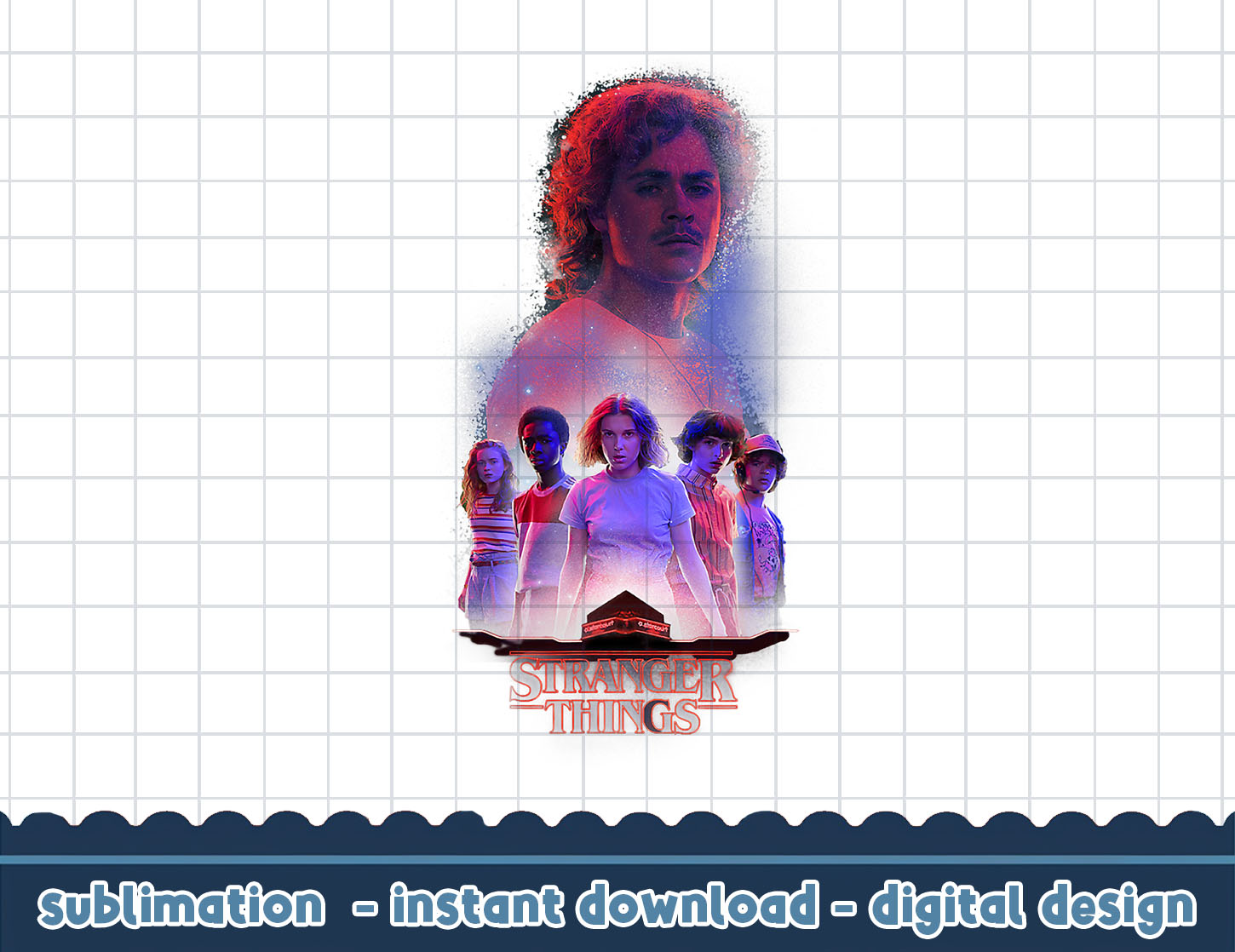 Stranger Things Billy Group Shot png,digital print - Inspire Uplift