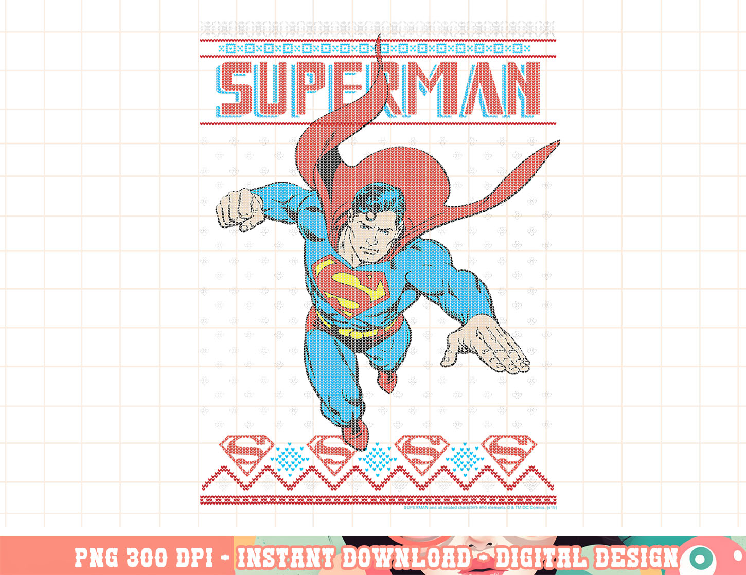 DC Comics Superman In Flight Ugly Christmas Sweater Style pn | Inspire ...