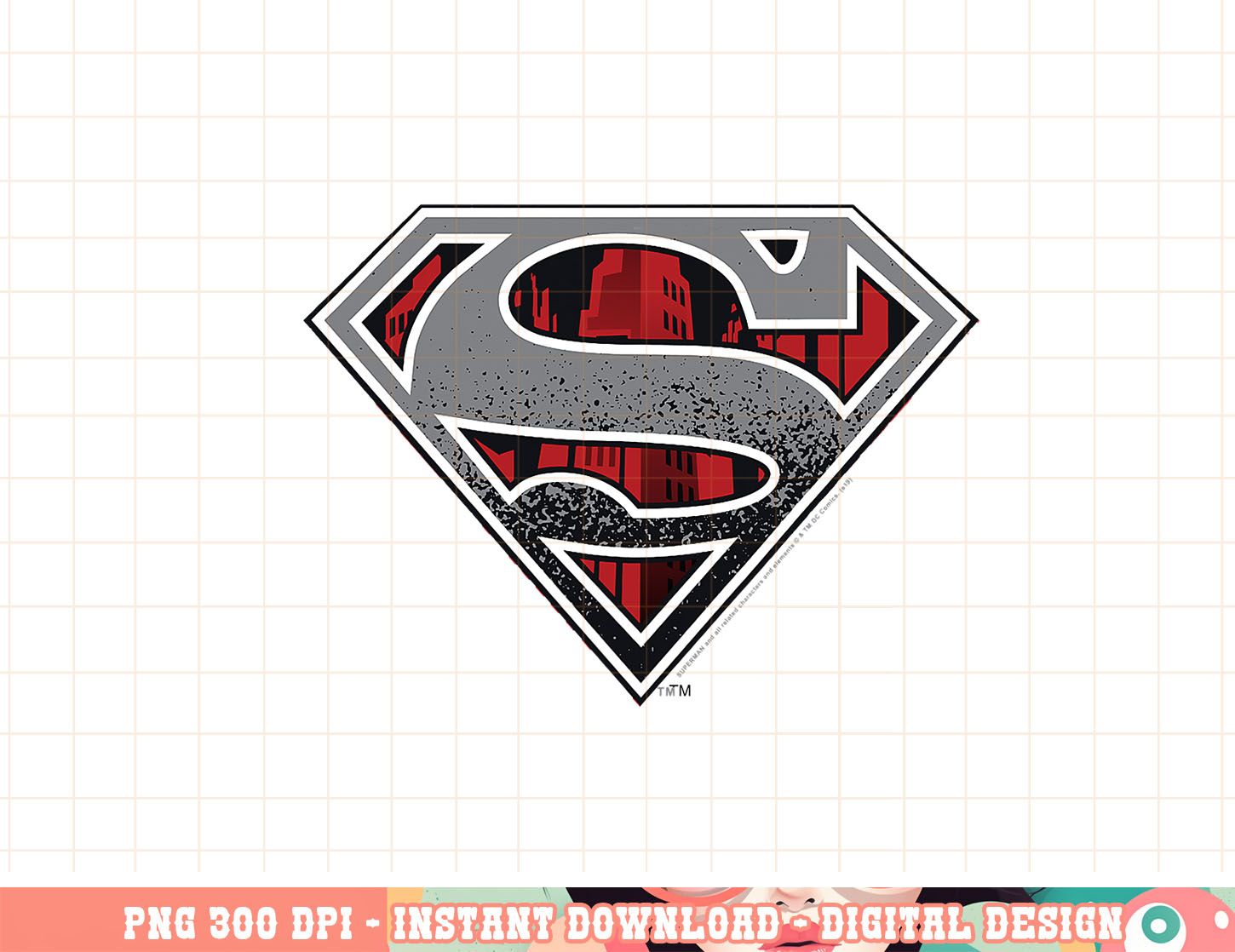 DC Comics Superman Skyline Chest Logo png, digital print,ins | Inspire ...
