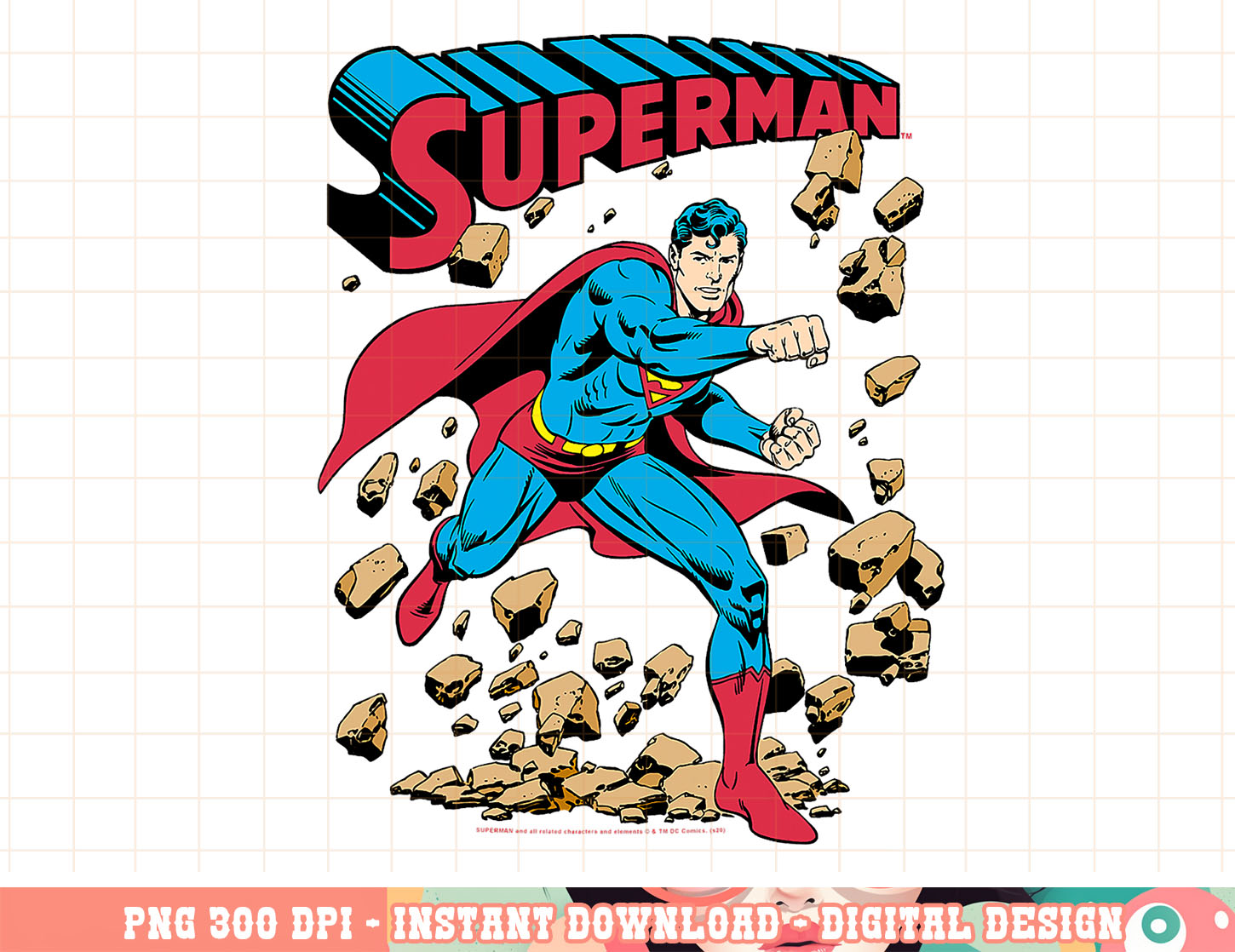DC Comics Superman Smash Rocks Vintage Poster png, digital p | Inspire ...