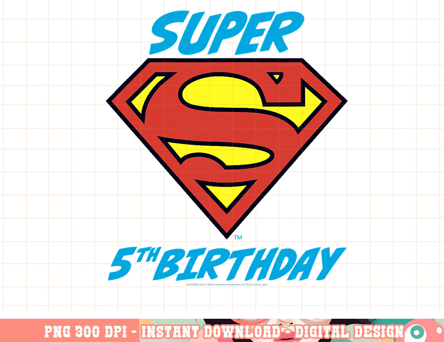 DC Comics Superman Super 5th Birthday Logo png, digital prin | Inspire ...