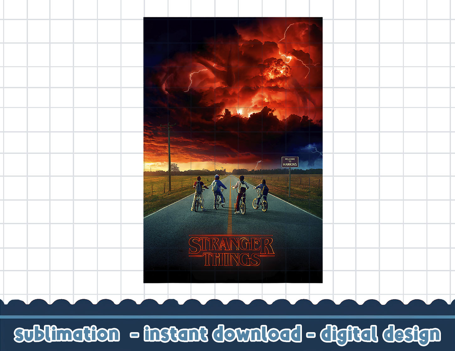 Stranger Things Demogorgon Cloud Poster png,digital print | Inspire Uplift