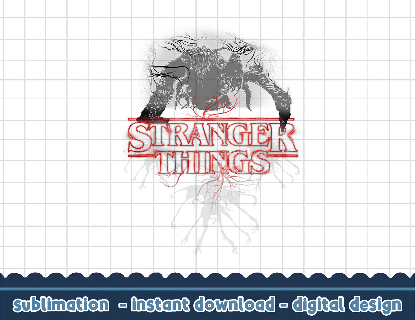 Stranger Things Demogorgon Glow Logo png,digital print | Inspire Uplift