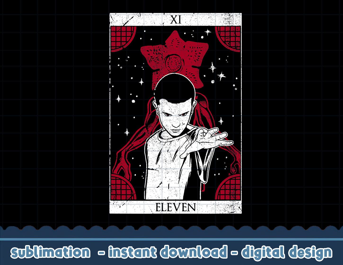 Stranger Things Eleven & Demogorgon Tarot Power png,digital | Inspire ...