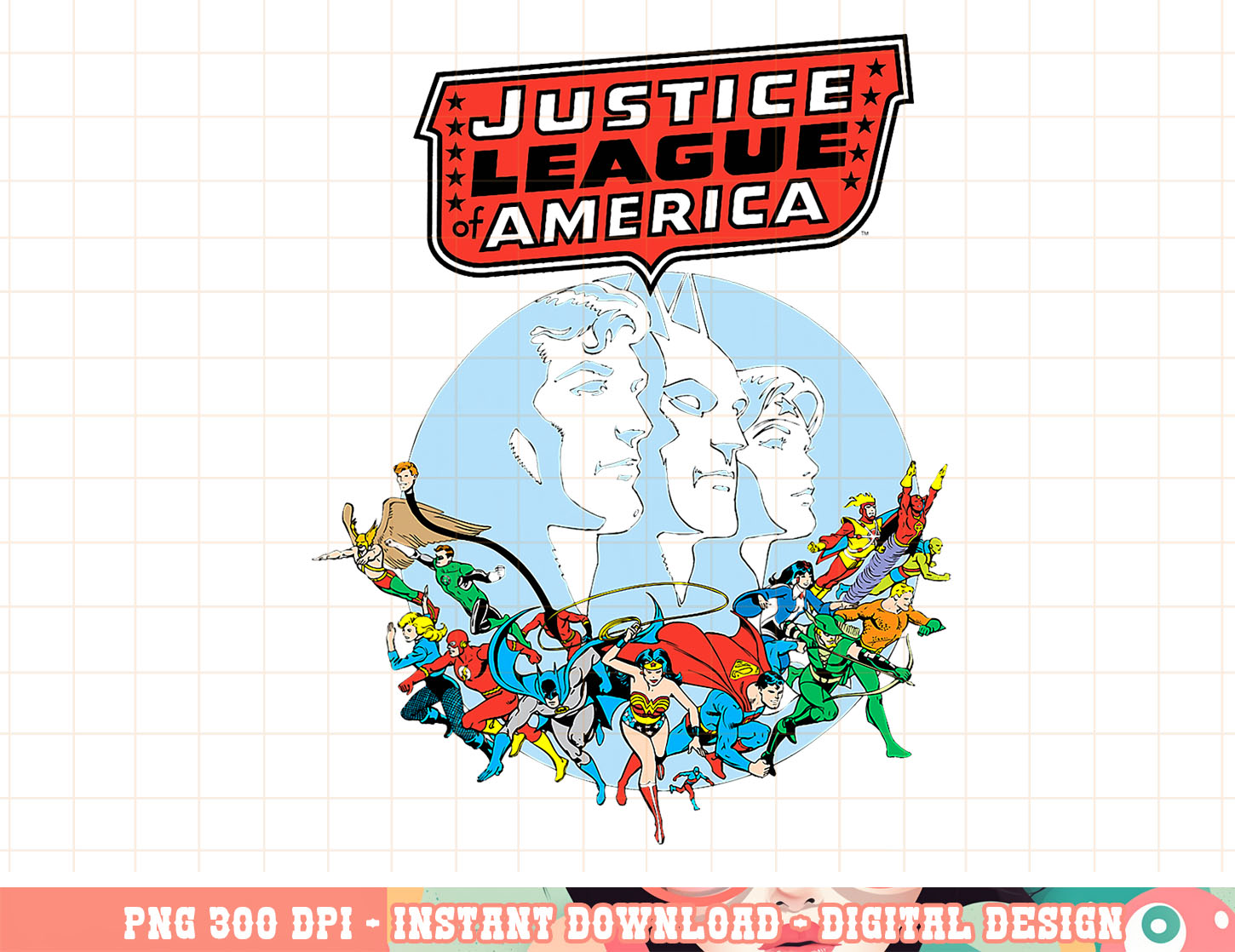 DC Justice League America Splash Silver Age png, digital pri | Inspire ...