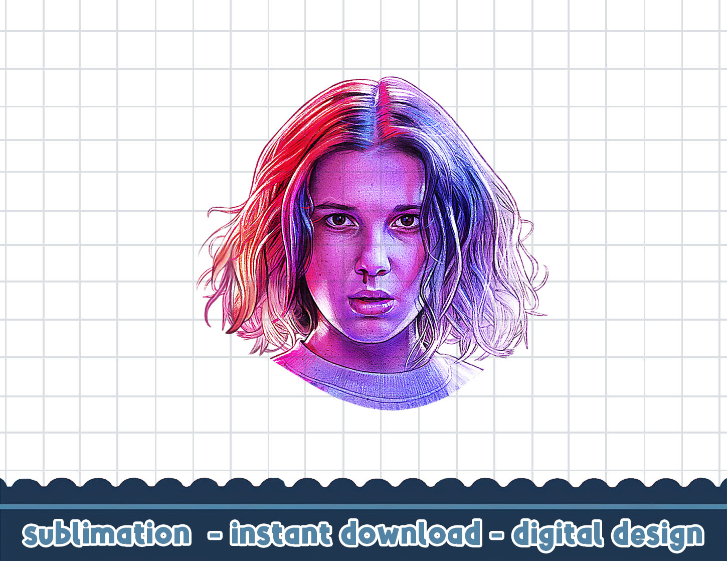 Stranger Things Eleven Rose Tone Nose Drip Portrait png,digi | Inspire ...