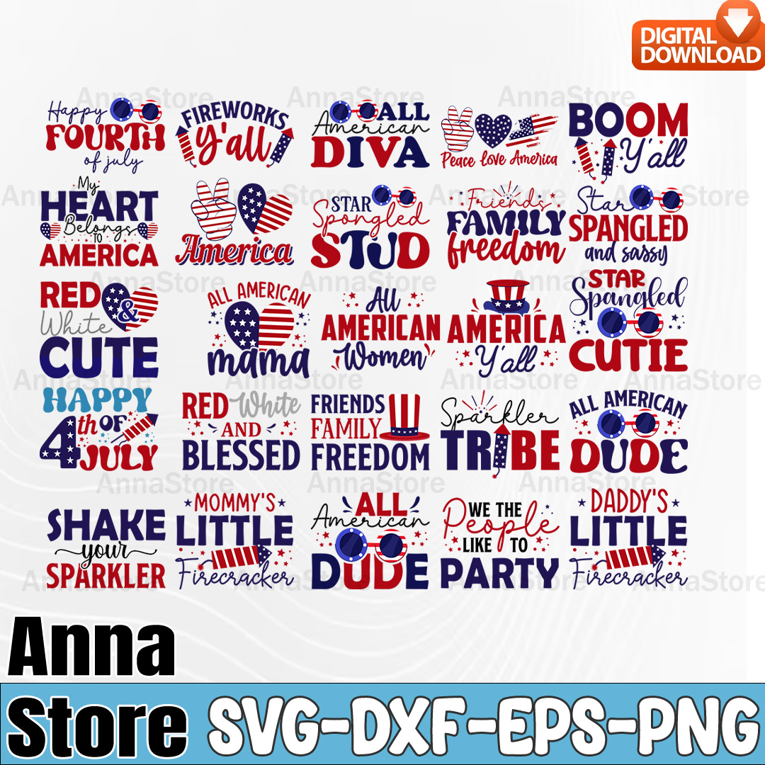 4th of July SVG Bundle,All American Svg, July 4th SVG, Fourt | Inspire ...