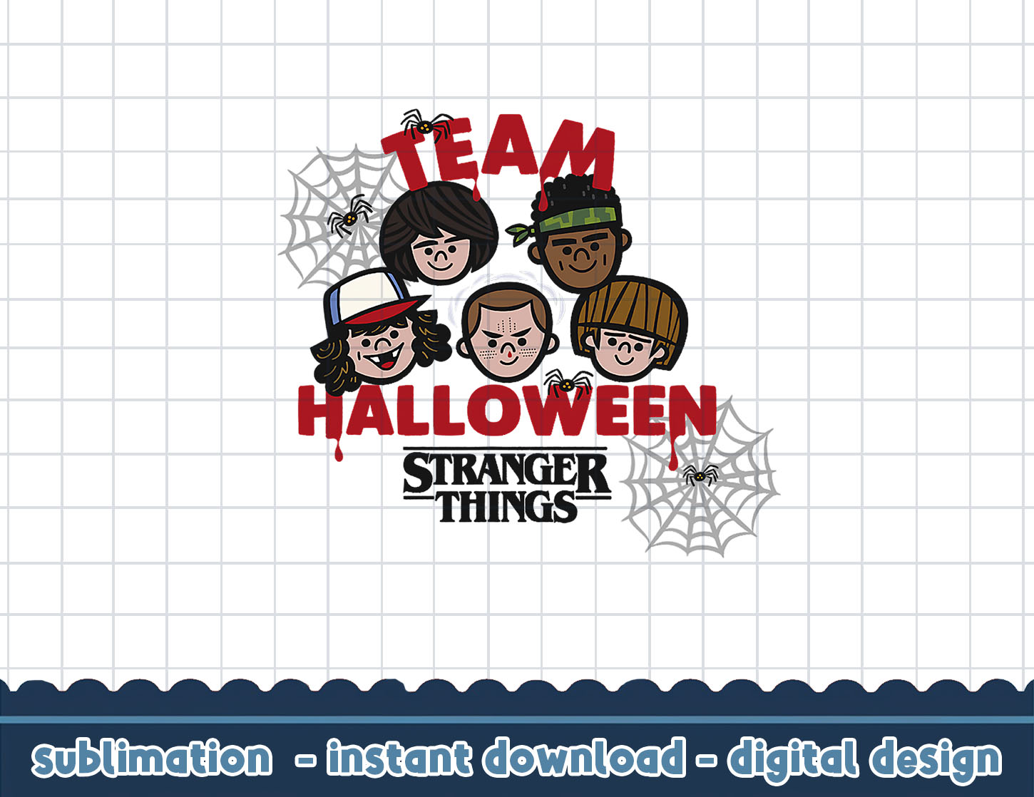 Stranger Things Halloween D&D Party Members png,digital prin | Inspire ...