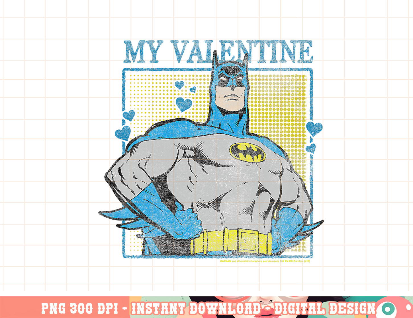 Kids DC Comics Batman My Valentine Comic Portrait png, digit | Inspire ...