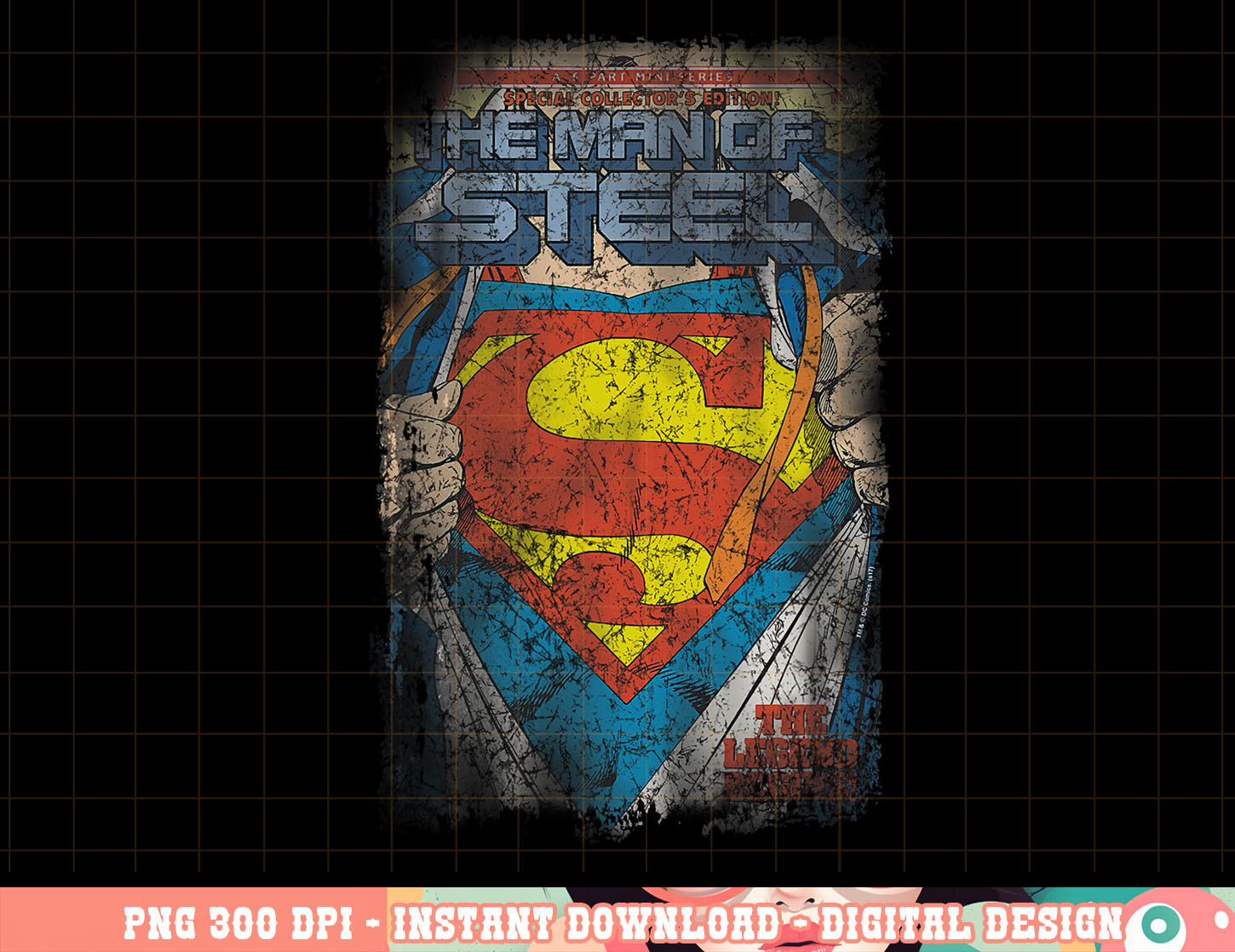 Superman Legendary png, digital print,instant download | Inspire Uplift
