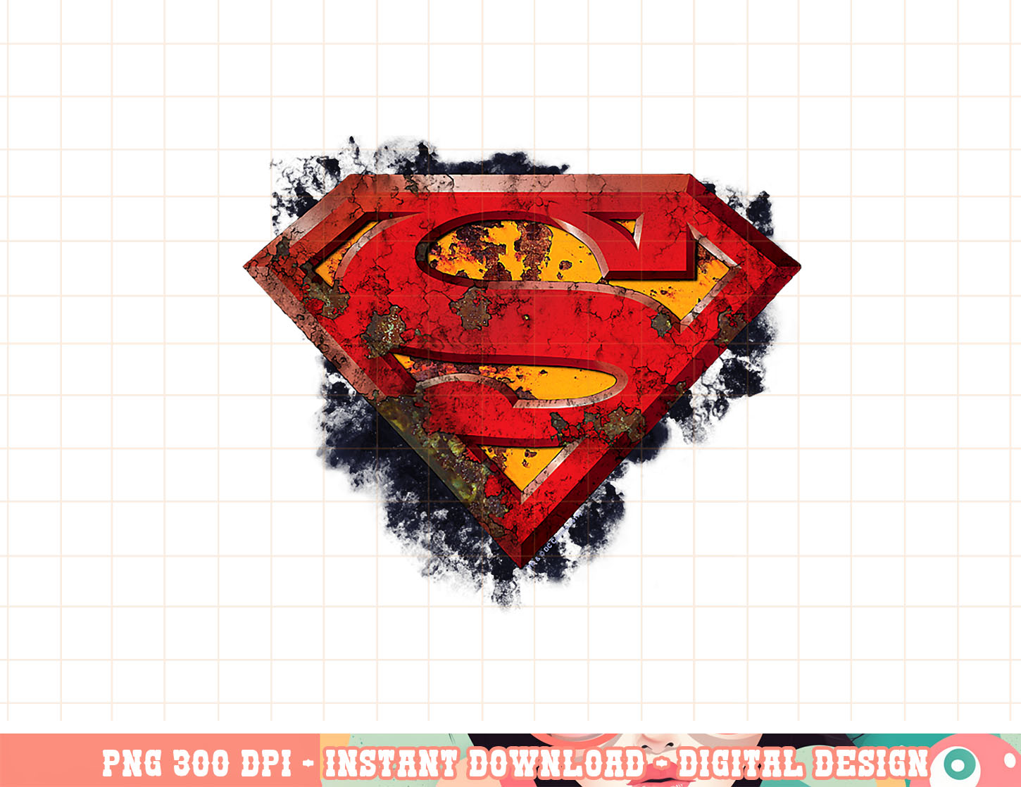 Superman Rusted Shield T Shirt png, digital print,instant do - Inspire ...