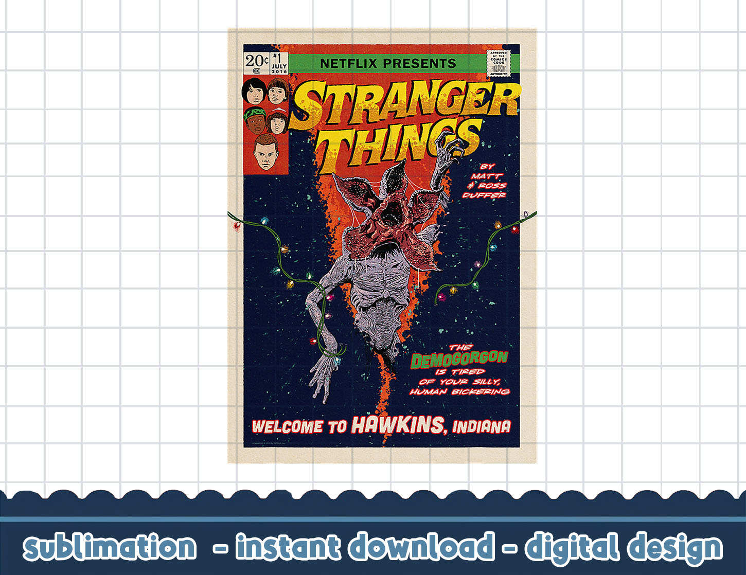 Stranger Things Welcome To Hawkins Comic Cover png,digital p | Inspire ...