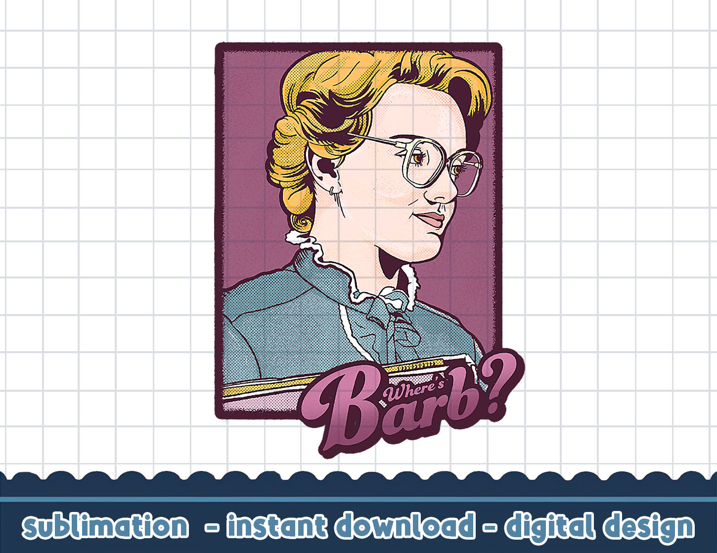 Stranger Things Where s Barb Cartoon Poster png,digital prin | Inspire ...