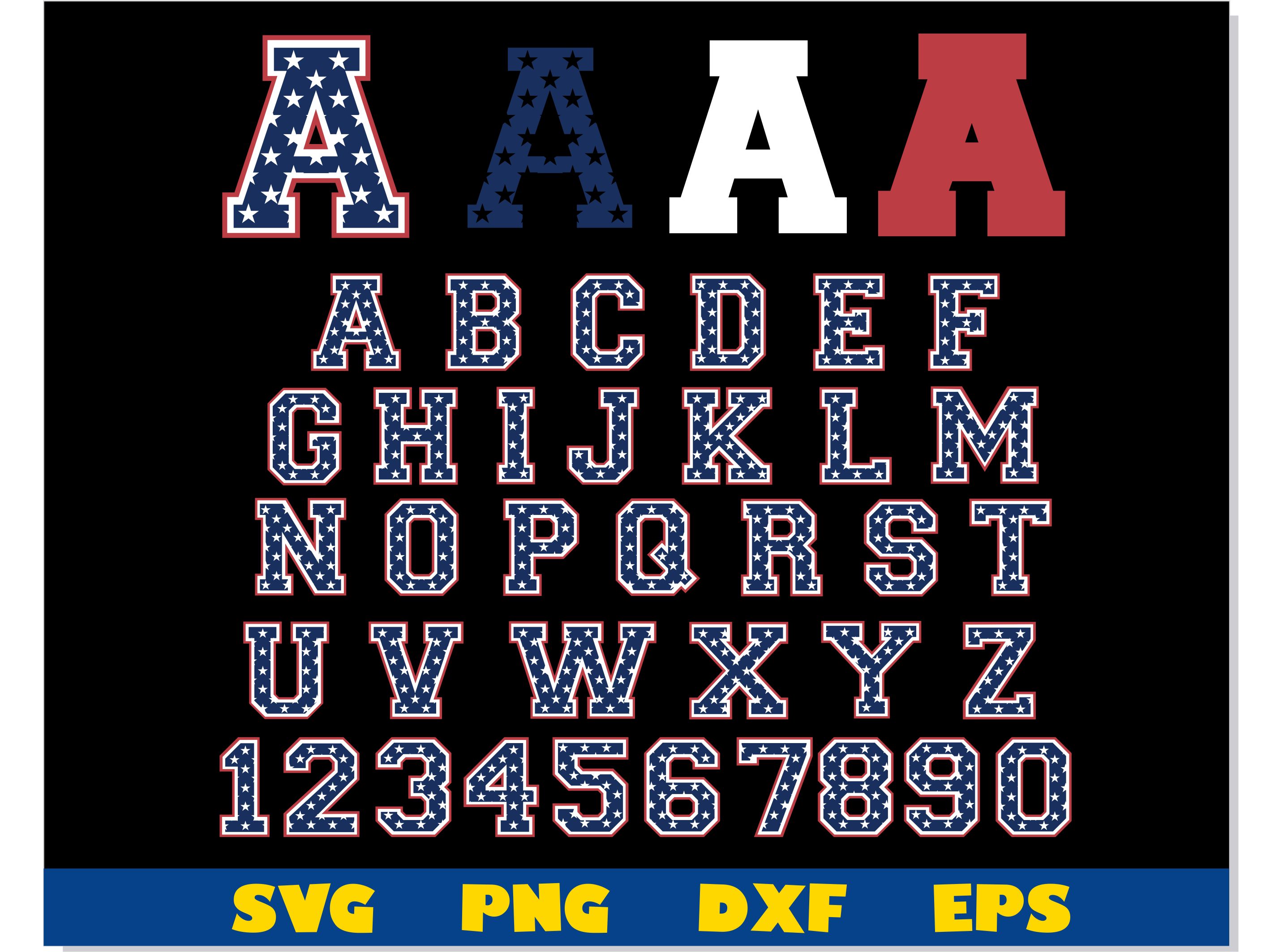 Varsity College Sport Layered Font USA flag svg png | 4th of | Inspire ...