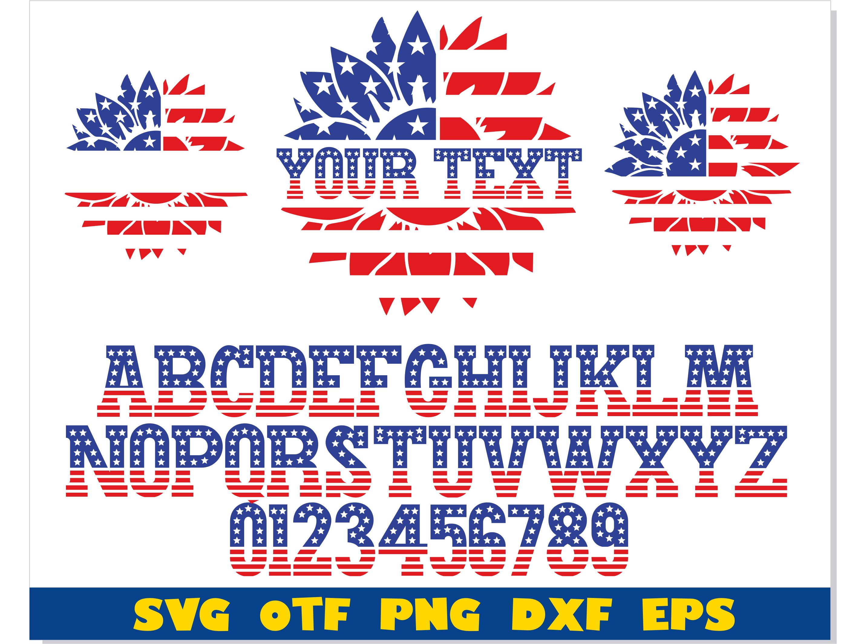 USA Flag Font otf, USA Flag Font svg Cricut, Sunflower USA F | Inspire ...