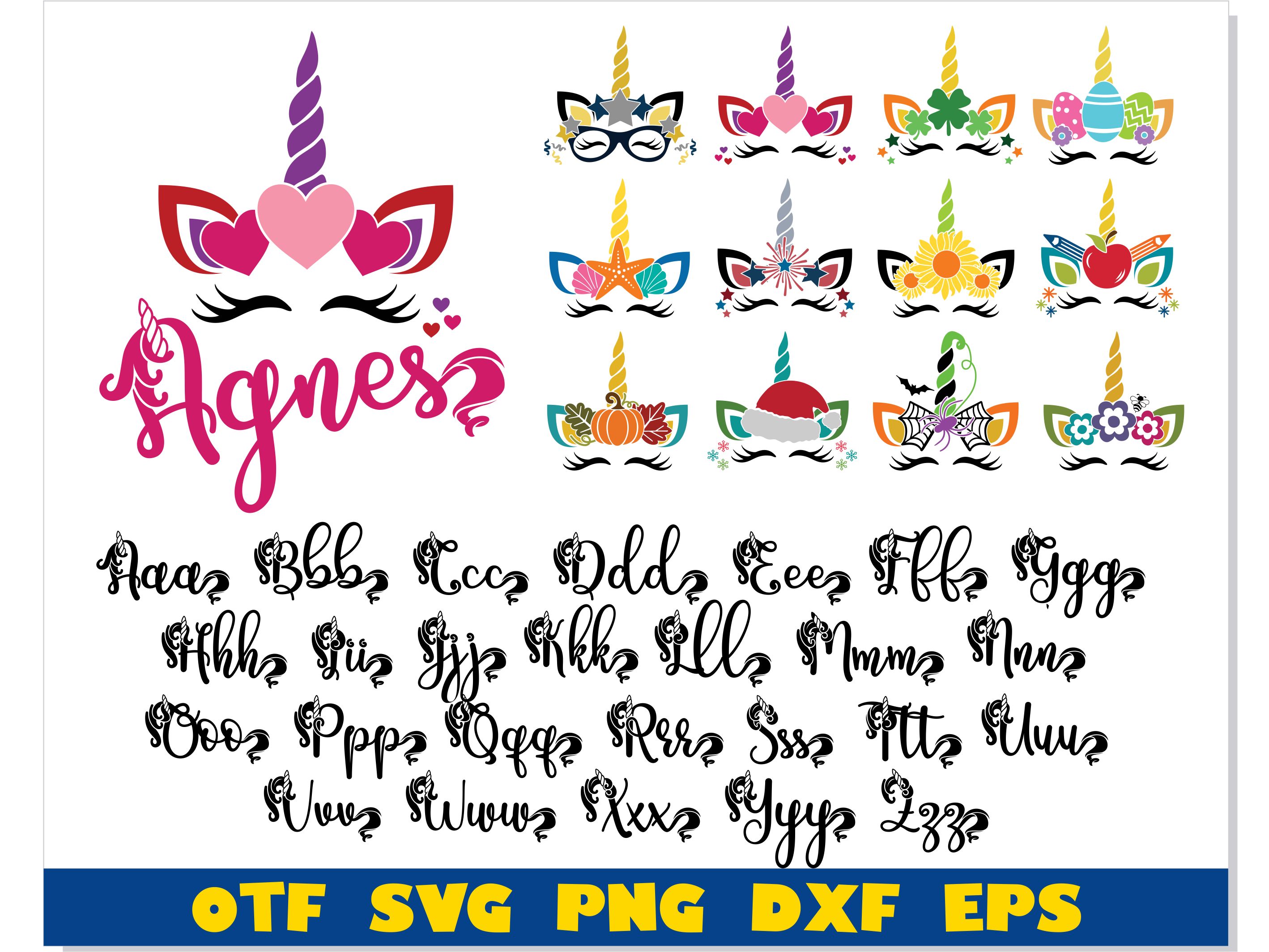 Unicorn Bundle, Unicorn Personalize, Unicorn Font svg, Unico | Inspire ...