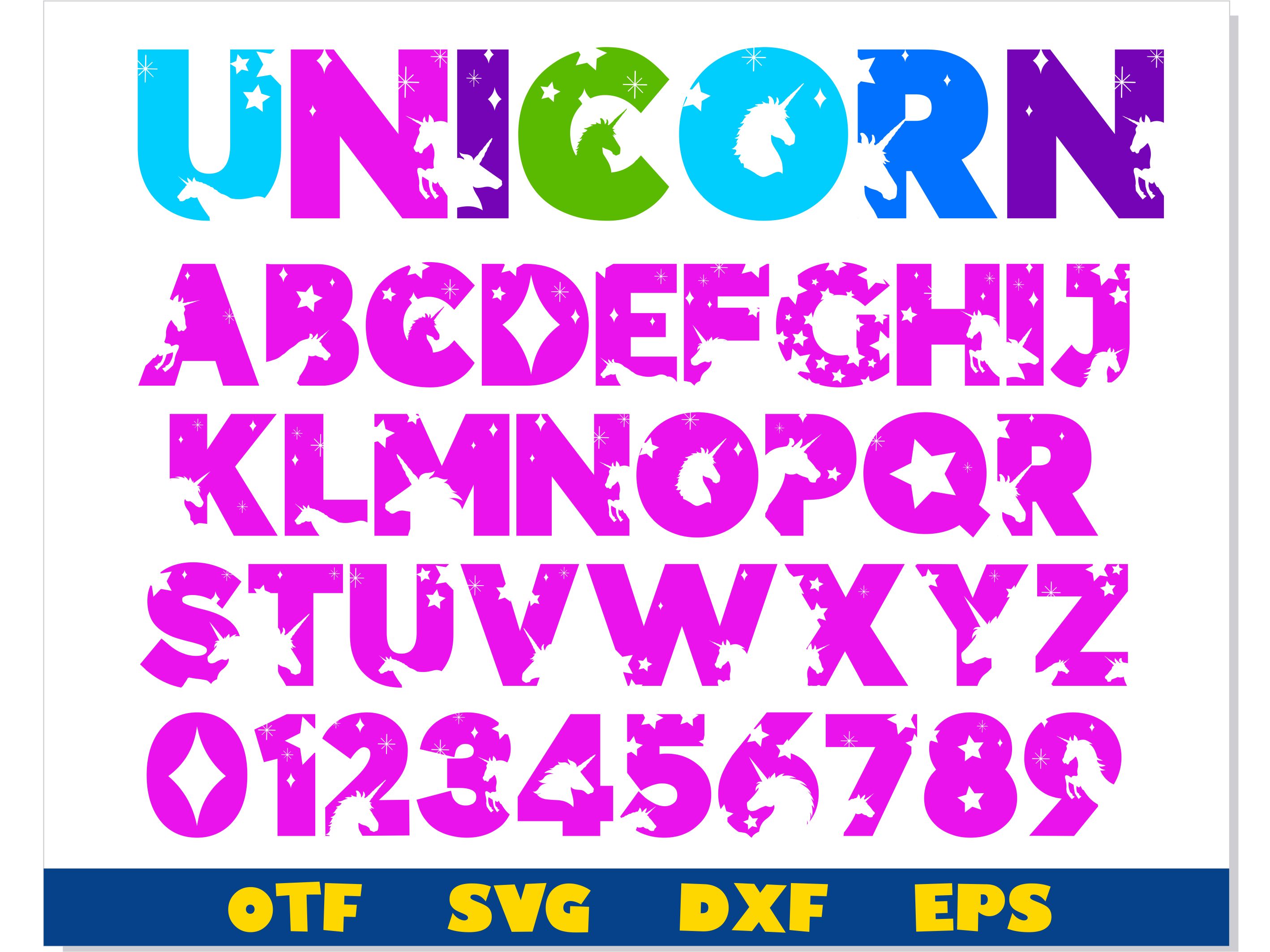 Unicorn Font otf, Unicorn Silhouette Font svg, Unicorn Font | Inspire Uplift