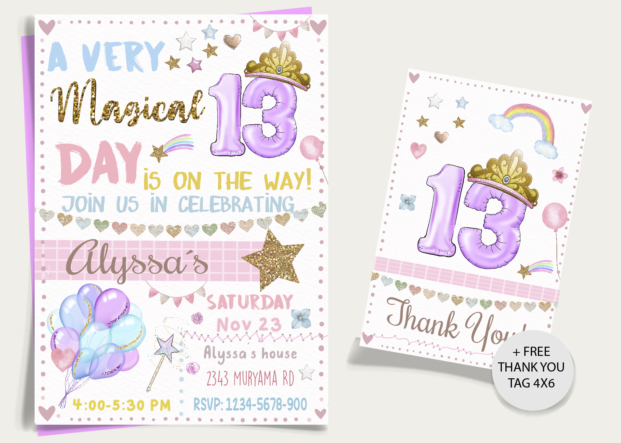 13th Birthday Invitation | Inspire Uplift