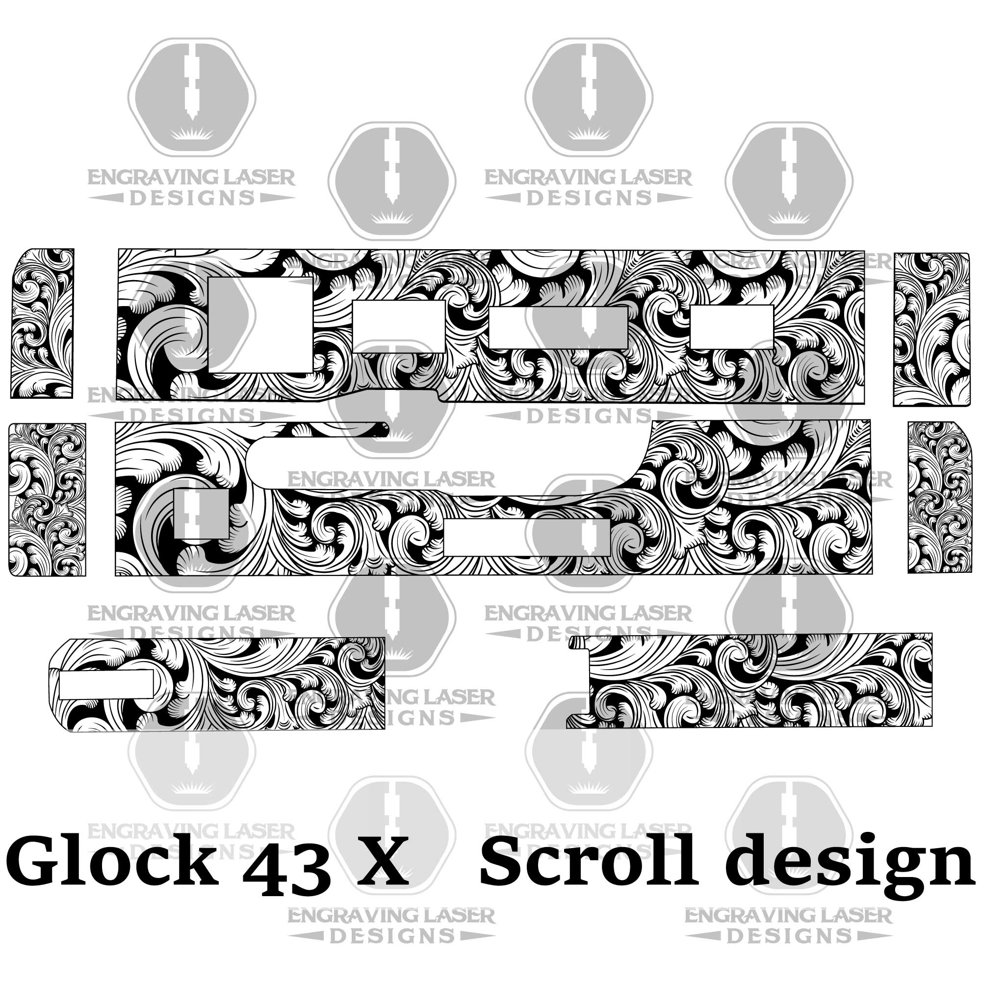 This Engraving Laser Glock 43 X Scroll design - Inspire Uplift