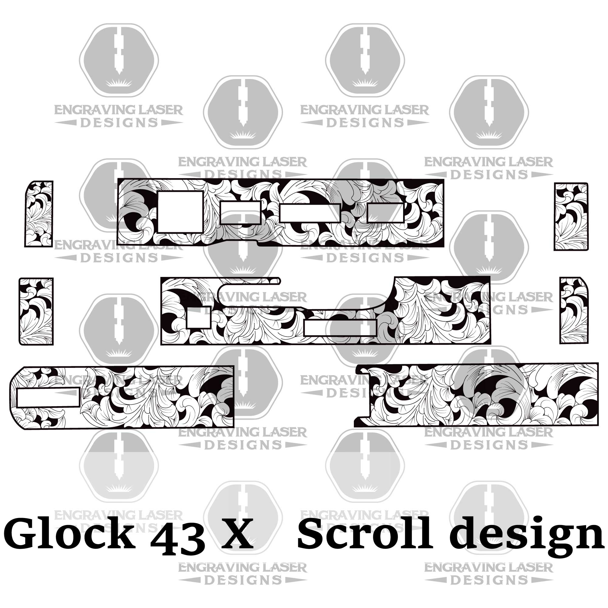 This Engraving Laser Glock 43 X Scroll design - Inspire Uplift