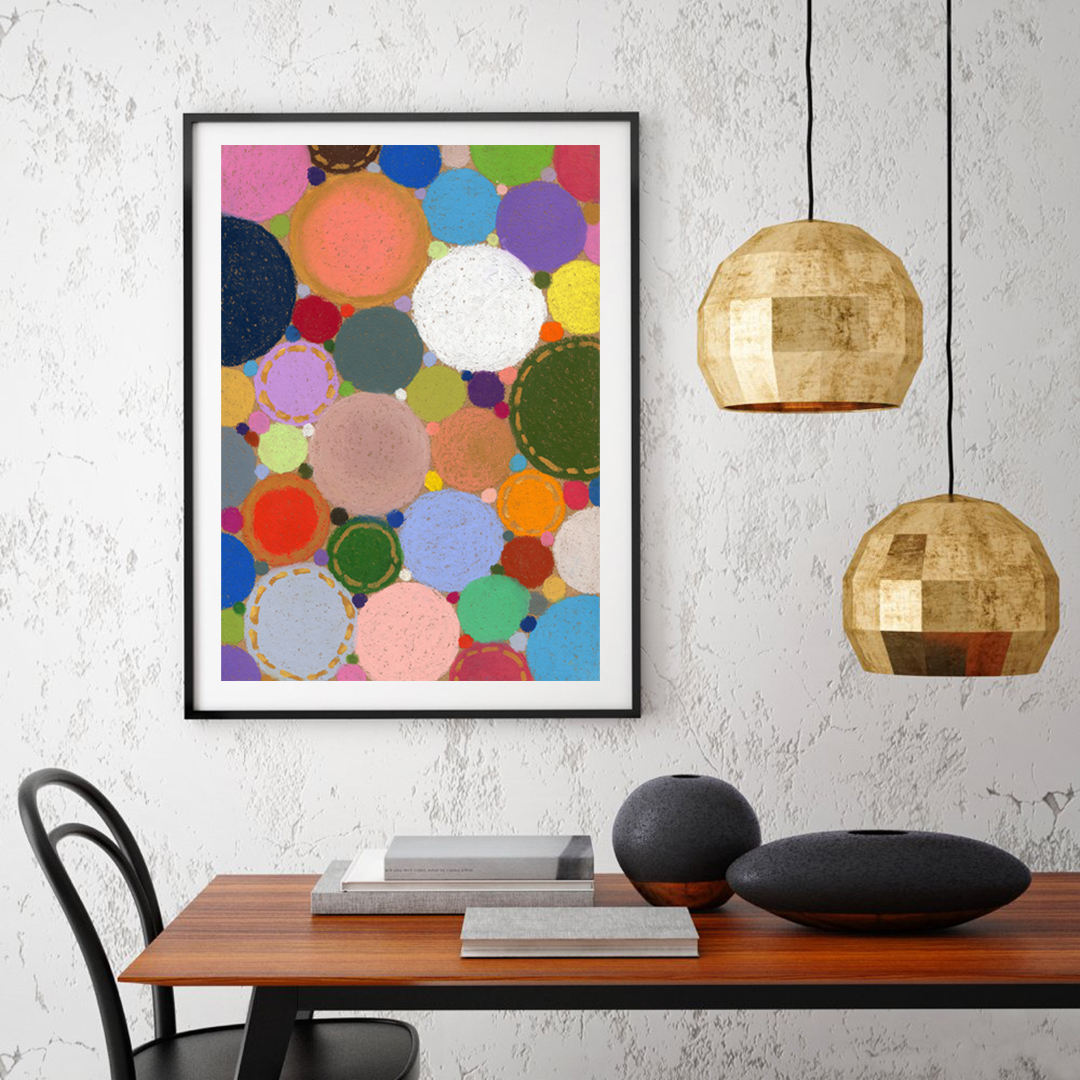 Printable pattern Abstract colored circles, Large poster, Di | Inspire ...