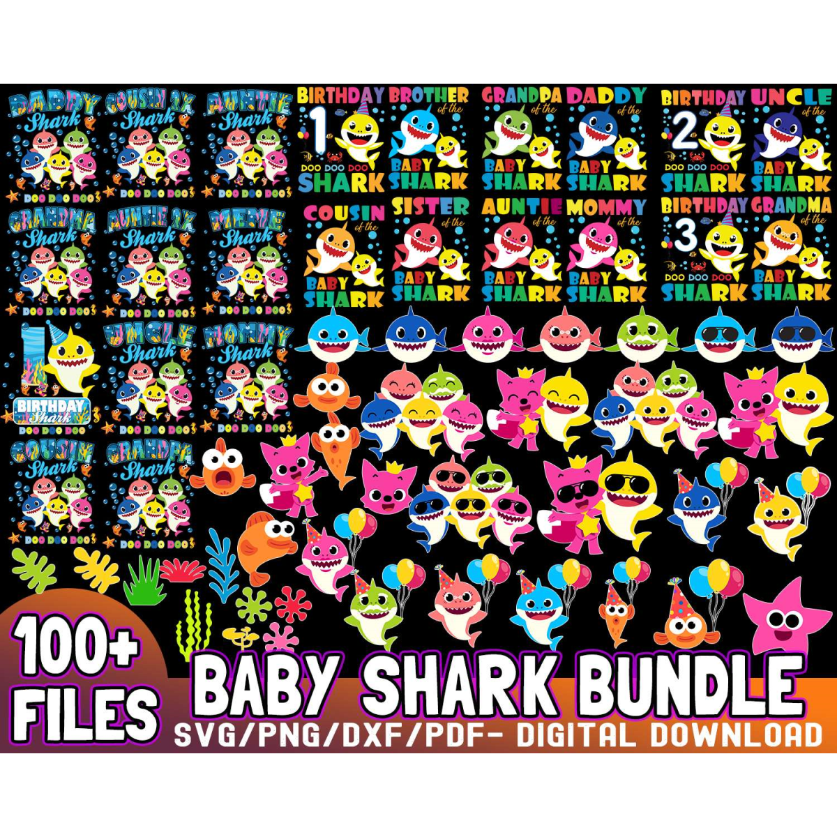 Baby Shark Bundle Svg, Baby Shark Svg, Baby Shark Themed, Ba - Inspire ...