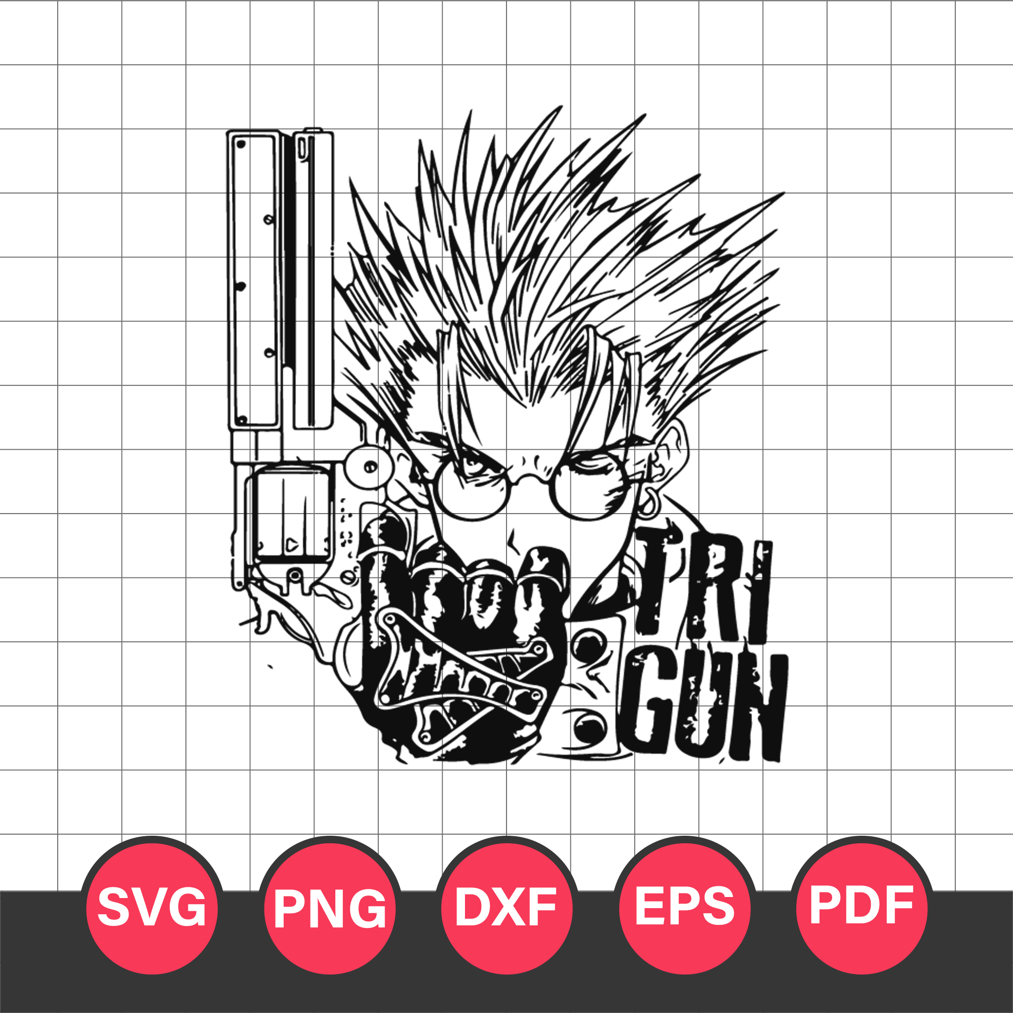 Vash The Stampede Svg, Trigun Svg, Anime Svg, Anime Manga Sv | Inspire ...